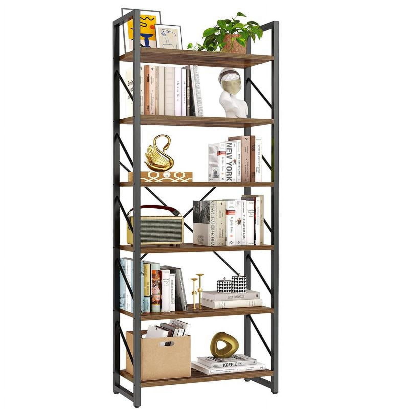 YITAHOME Storage Shelf - 5 and 6 Tiers Open Bookshelf for Home Office ...