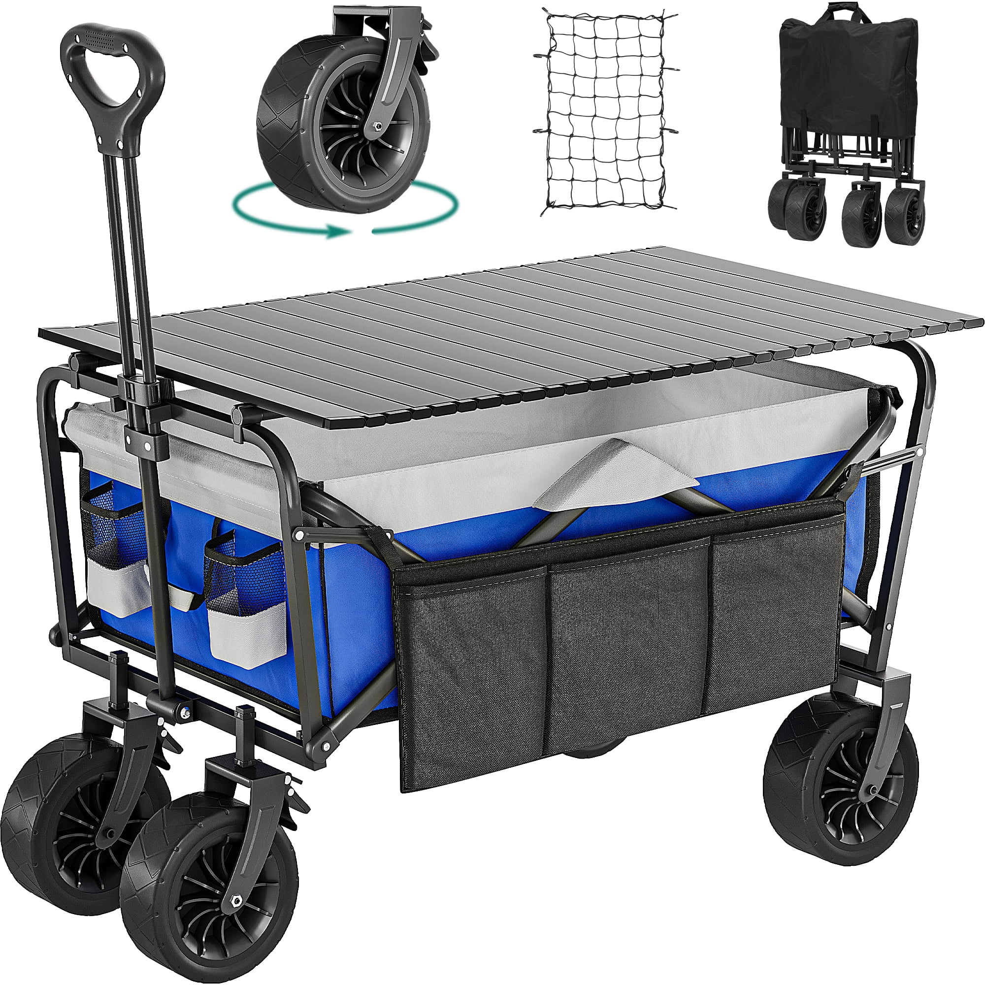 YITAHOME Utility Folding Wagon Camping Park Wagon Cart Portable ...