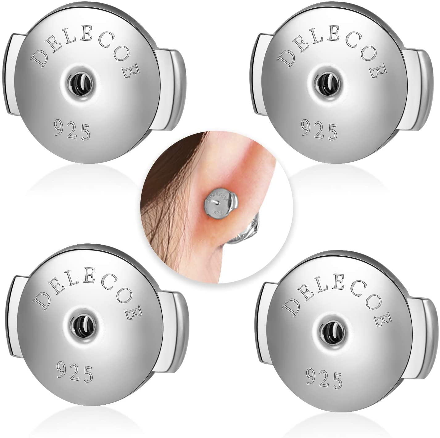 Southwit 2 Pairs Sterling Silver & 18K Gold Plated Locking Earring ...