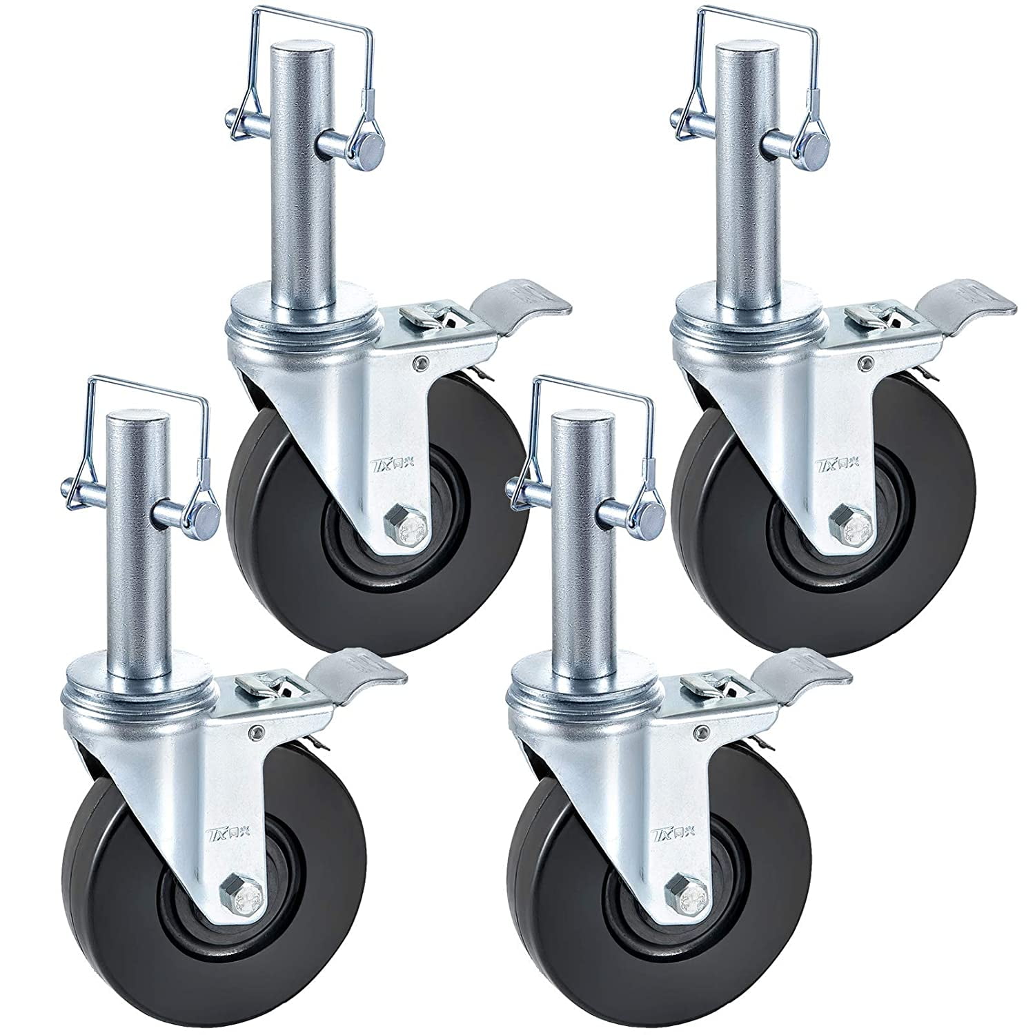 YITOR 4 Pack 5" Scaffolding Rubber Swivel Caster Wheels with Dual ...