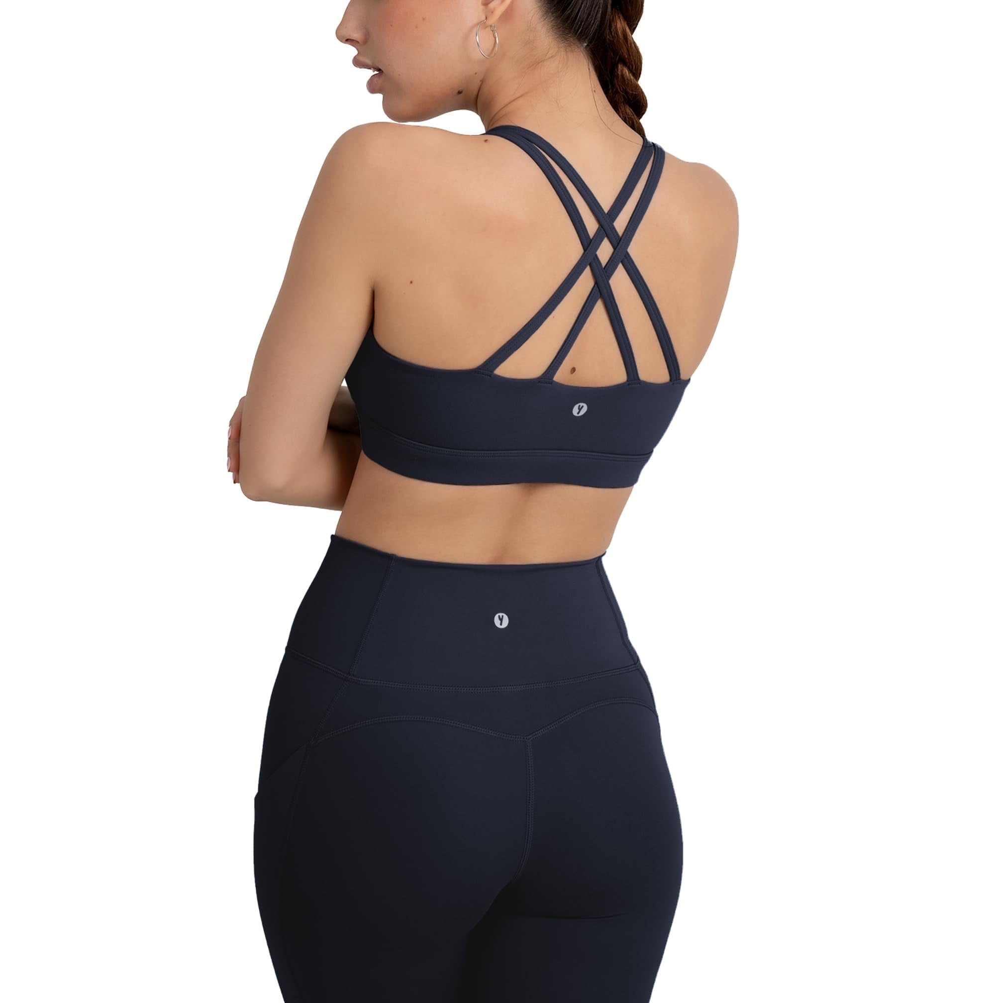 YITTY Active Women's UltraLuxe Strappy Medium Impact Bra, Athleisure, 4 ...