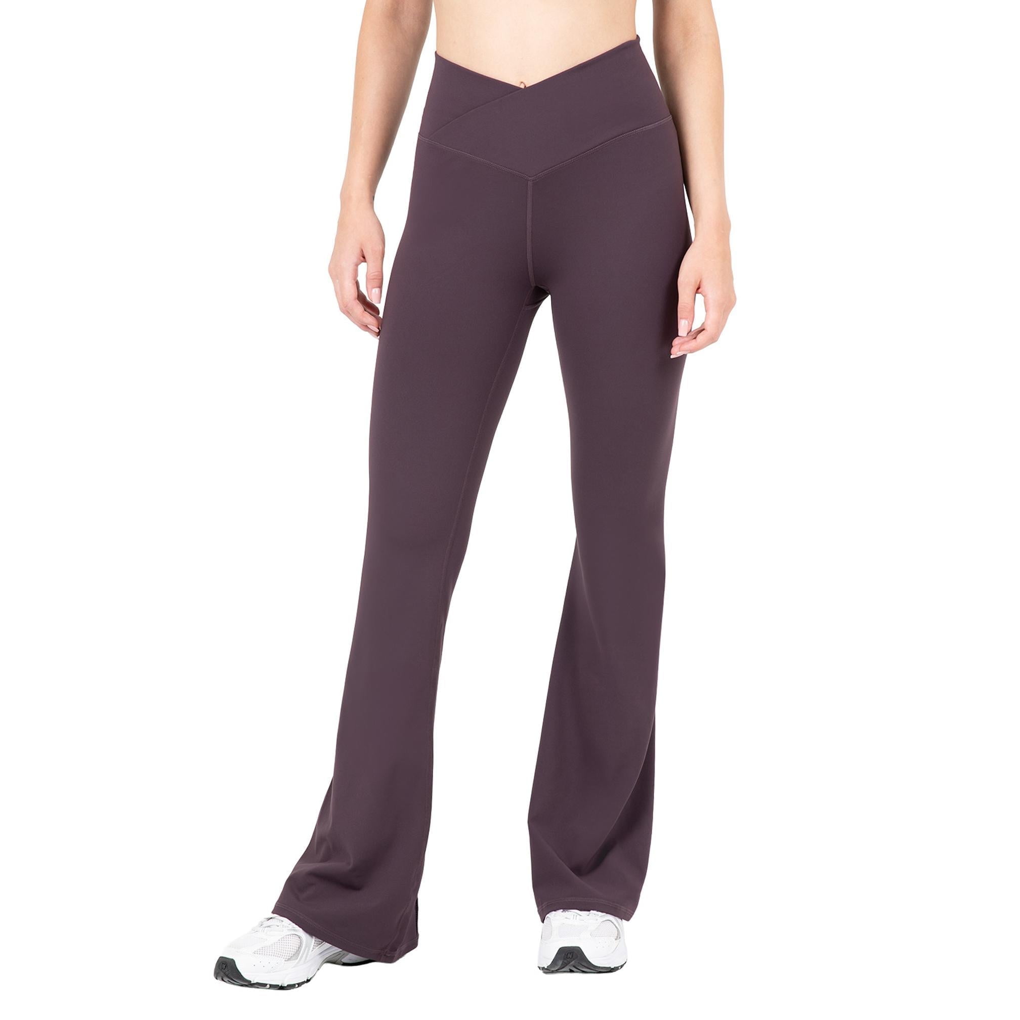 YITTY Active Women's Ultraluxe Crossover Kick Flare High Waist Legging ...