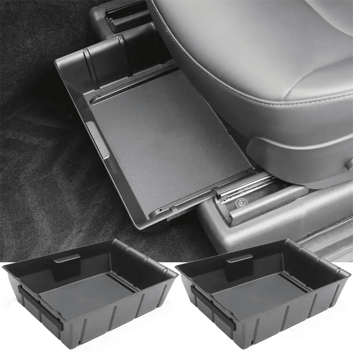 YITUMU 2 Pack Under Seat Storage Box Organizer For Tesla Model Y ...