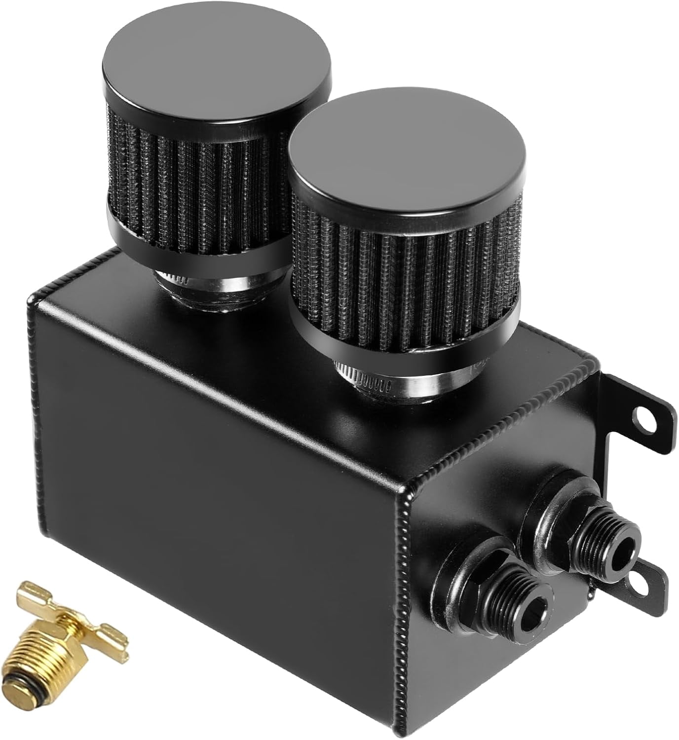 YIUIY 1.2L Universal Aluminum AN10 Twin Baffle Dual Filter Engine Oil ...