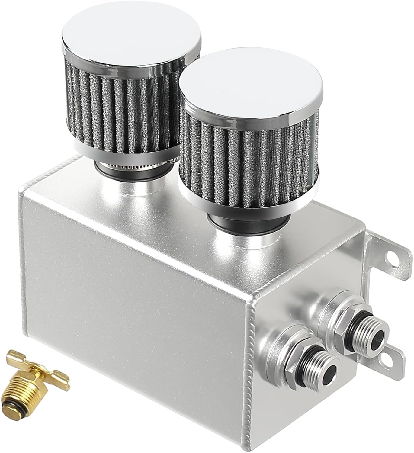YIUIY 1.2L Universal Aluminum AN10 Twin Baffle Dual Filter Engine Oil ...