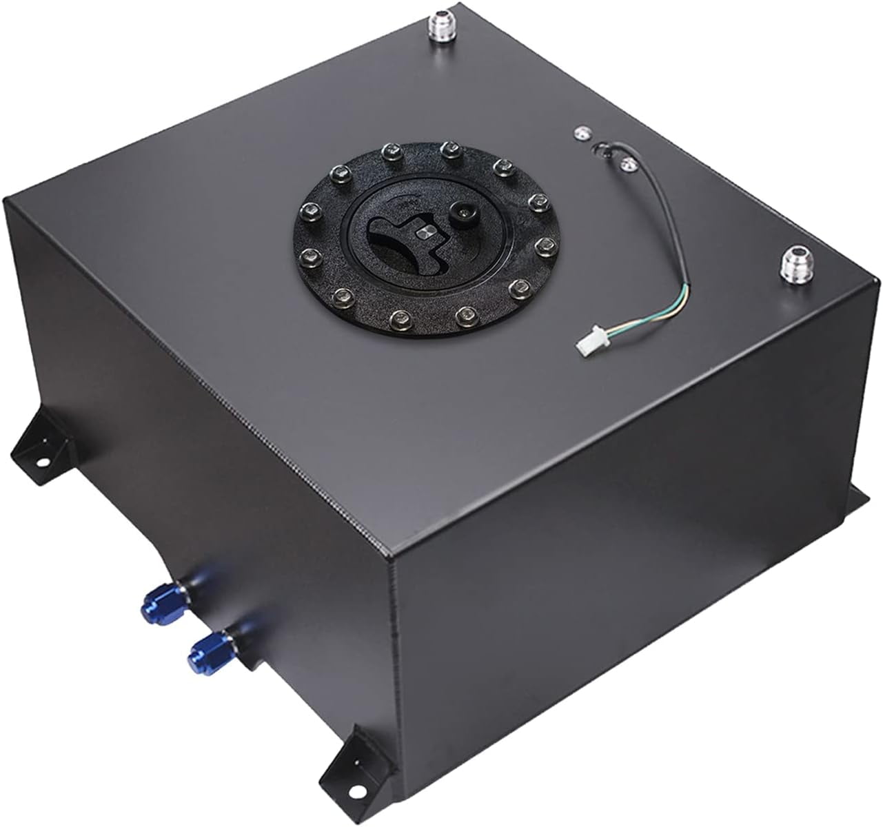 YIUIY 10 Gallon Fuel Cell Aluminum Polished with Cap Level Sender Black ...