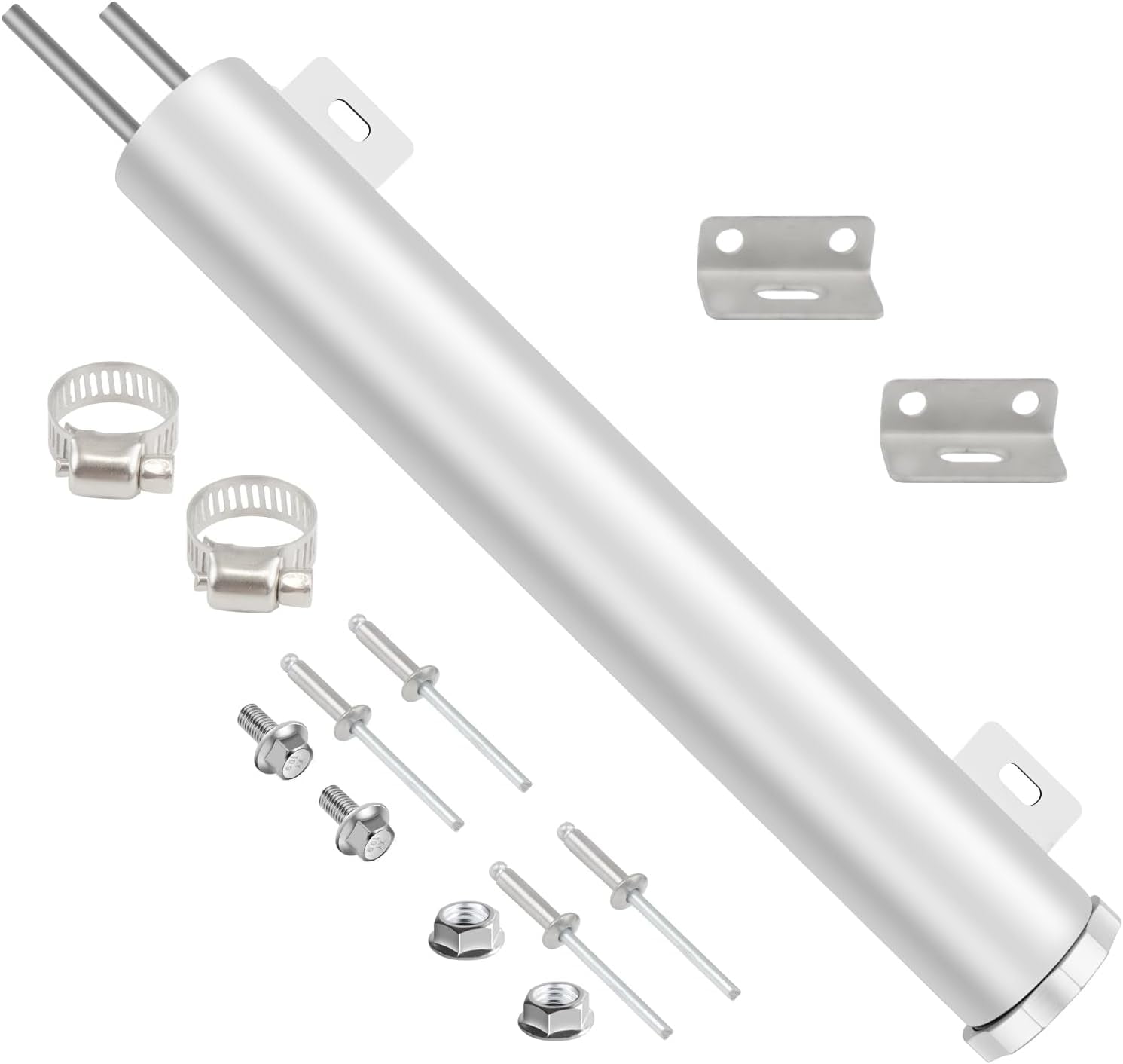 YIUIY 2 * 15 In Radiator Coolant Overflow Puke Tank Polished Stainless ...