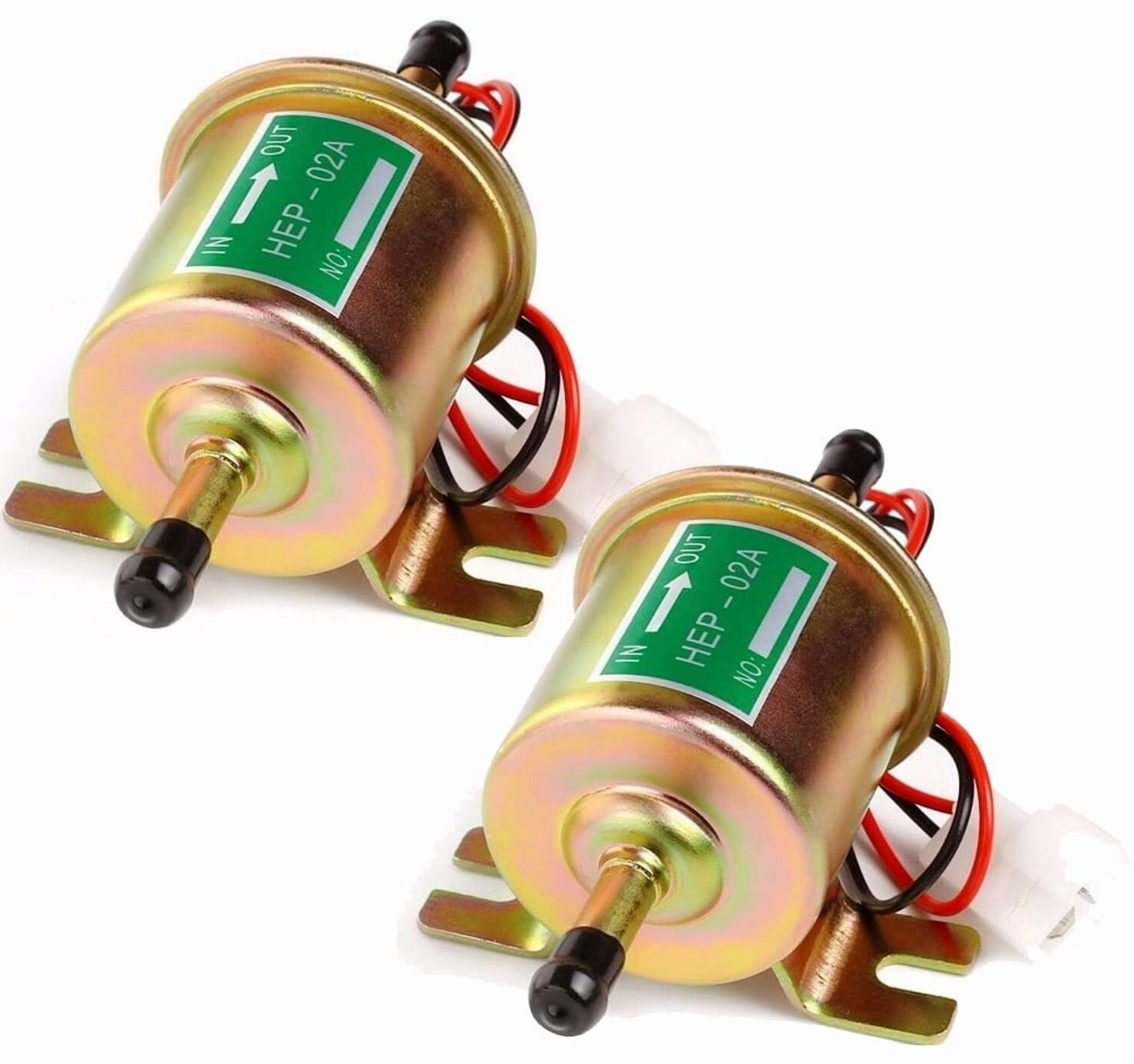 YIUIY 2Pcs 12V Electric Fuel Pump HEP-02A Universal Inline Low Pressure ...