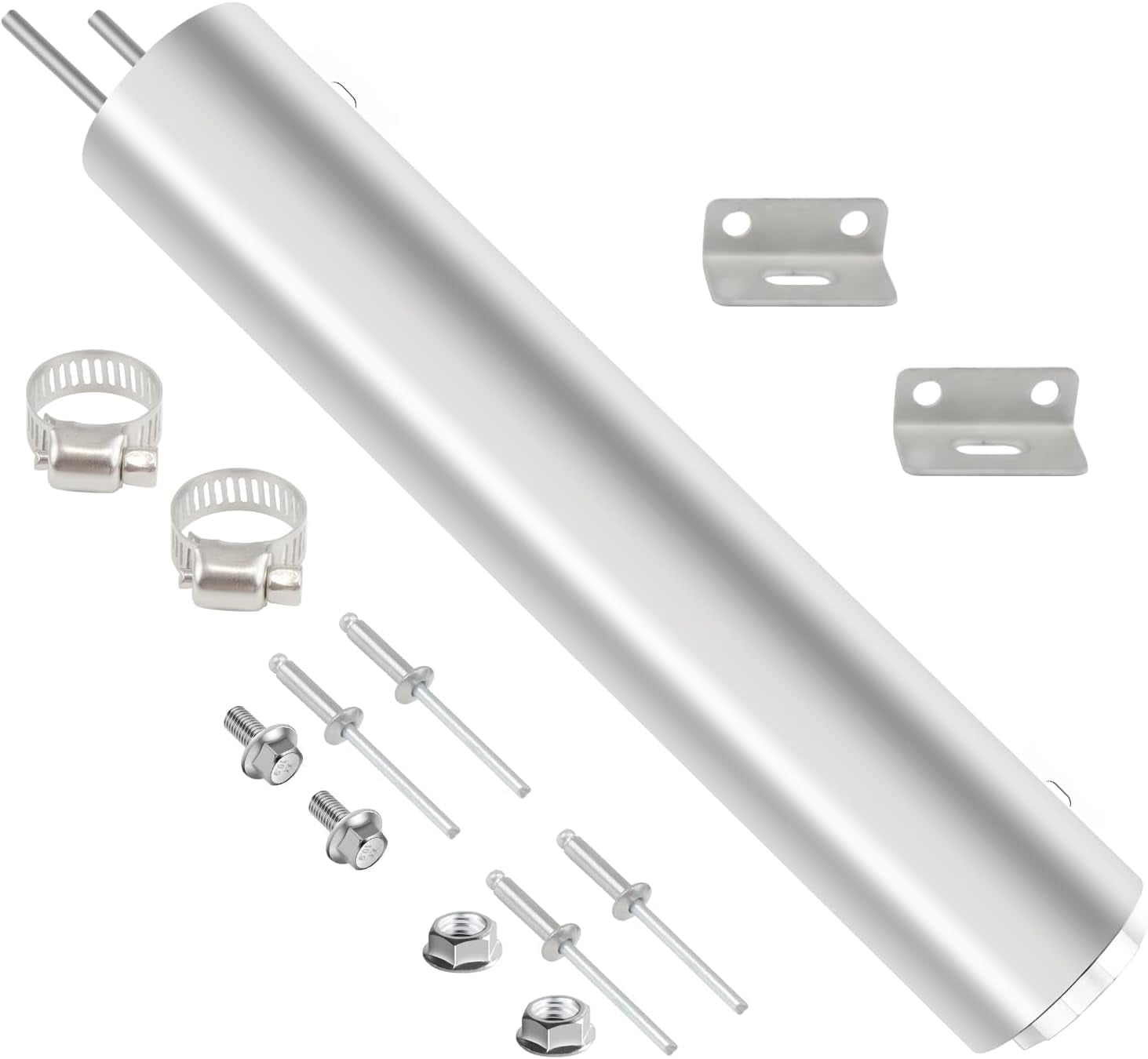 YIUIY 3 * 16 In Radiator Coolant Overflow Puke Tank Polished Stainless ...