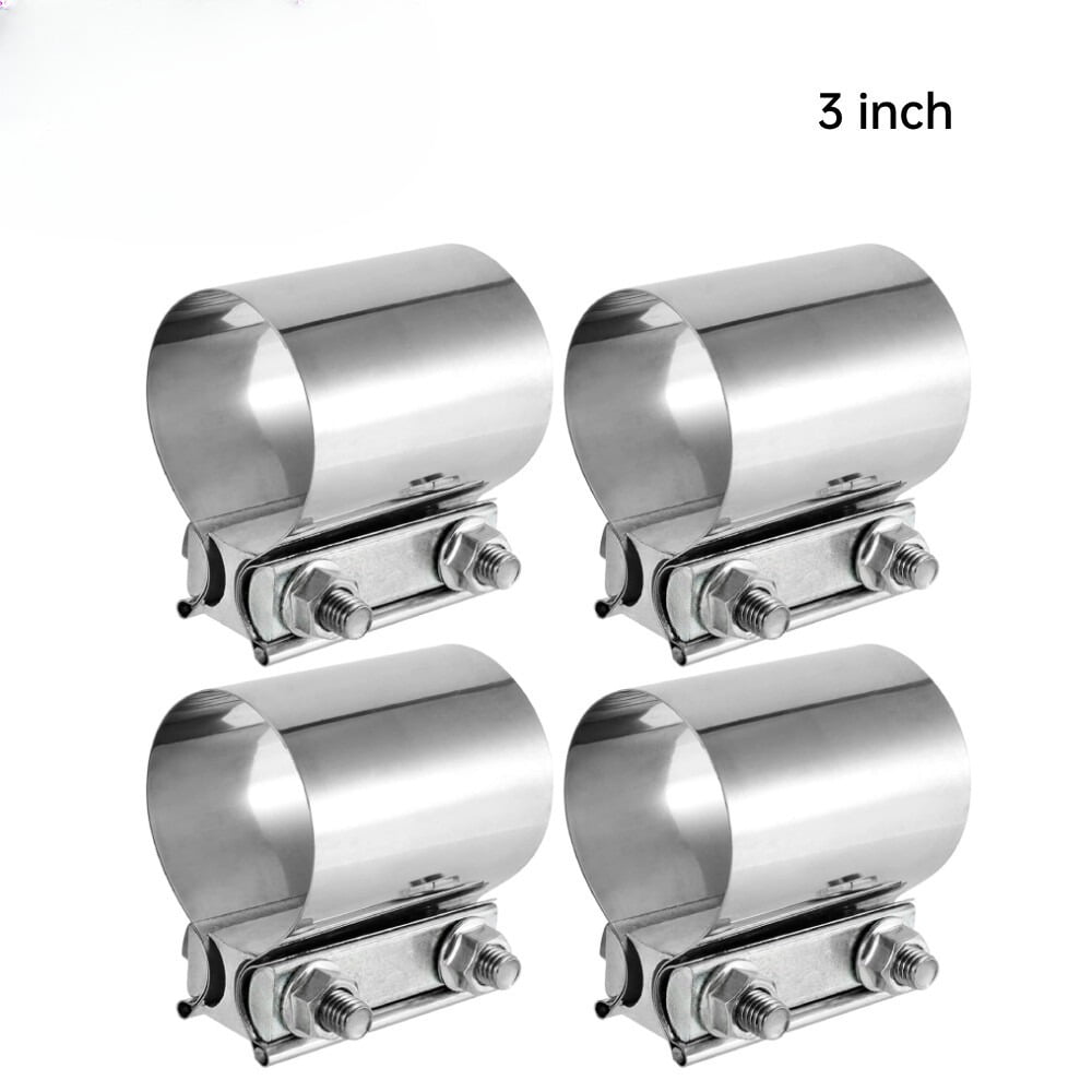 YIUIY 4pcs 3 Inch Butt Joint Exhaust Band Clamp Muffler Sleeve Coupler ...