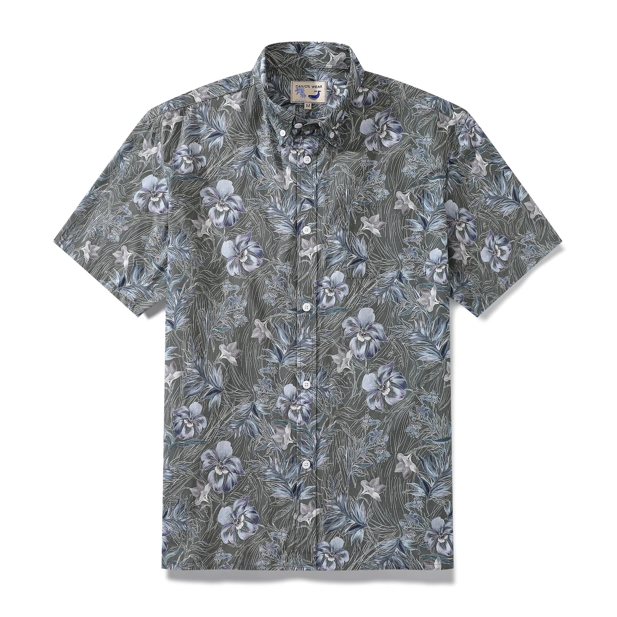 YIUME Hawaiian Shirts For Men 1920s Vintage Cotton Misty Garden Short ...