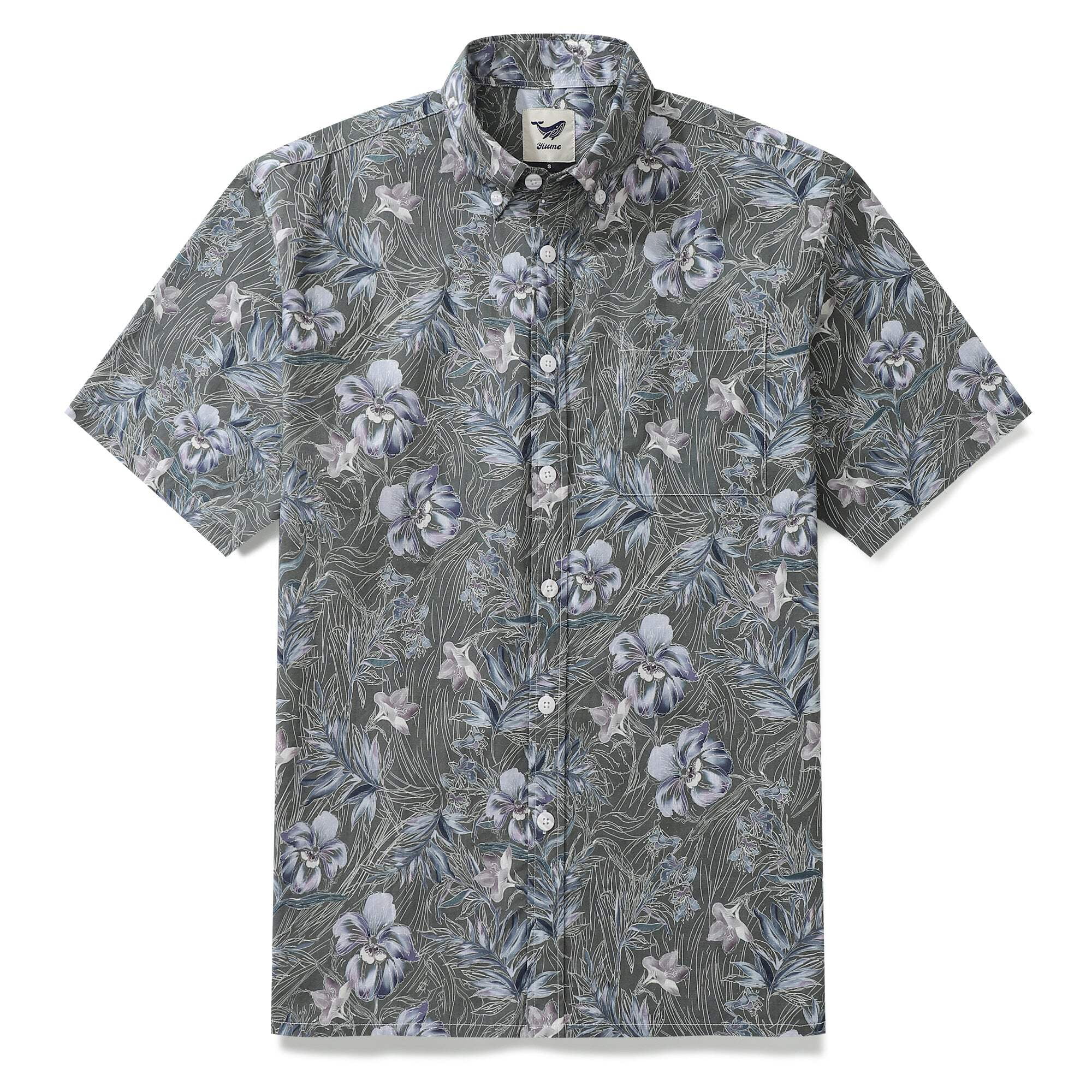 YIUME Hawaiian Shirts For Men 1920s Vintage Cotton Misty Garden Short ...