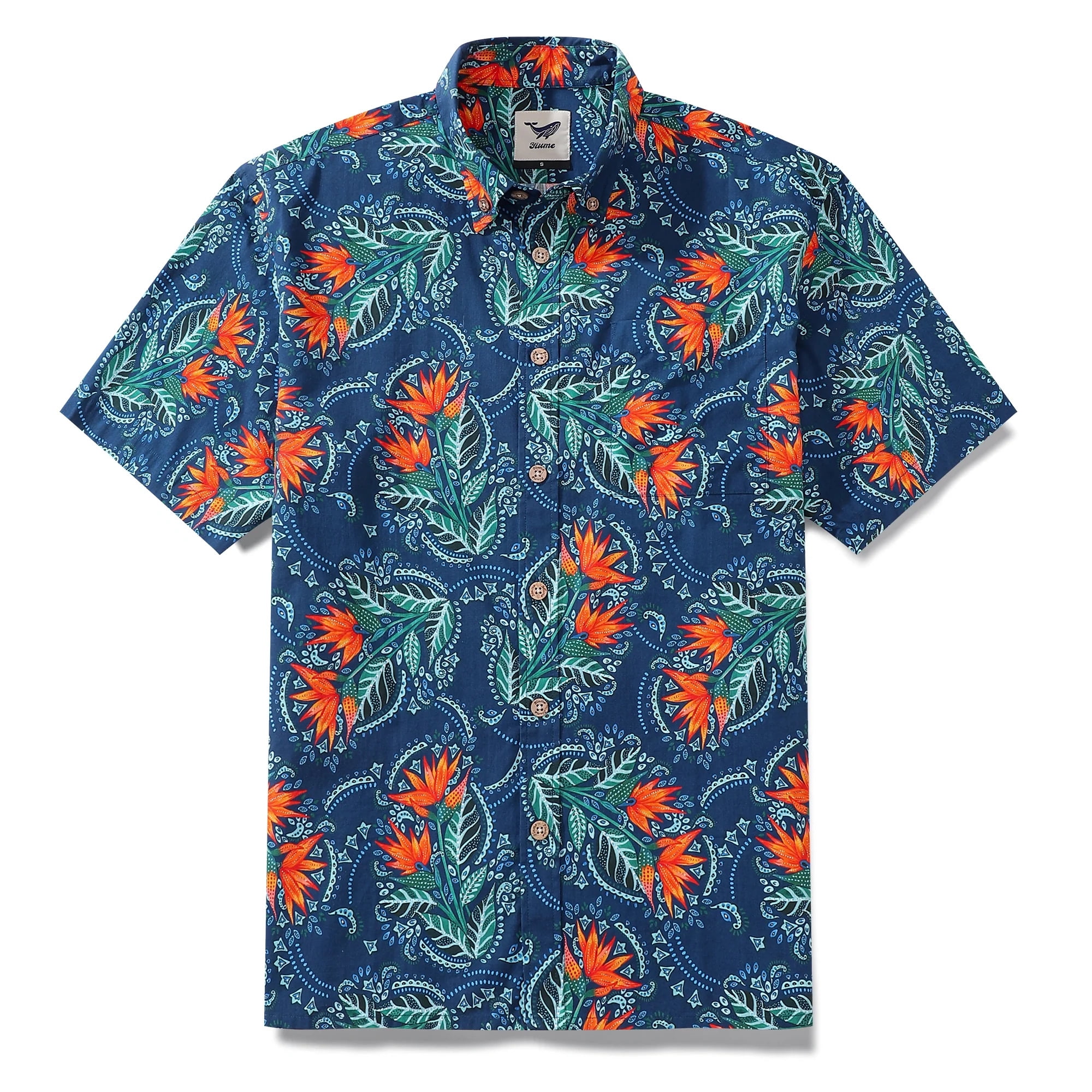 YIUME Men's Hawaiian Shirt Birds of Paradise Print By Fizah Malik ...