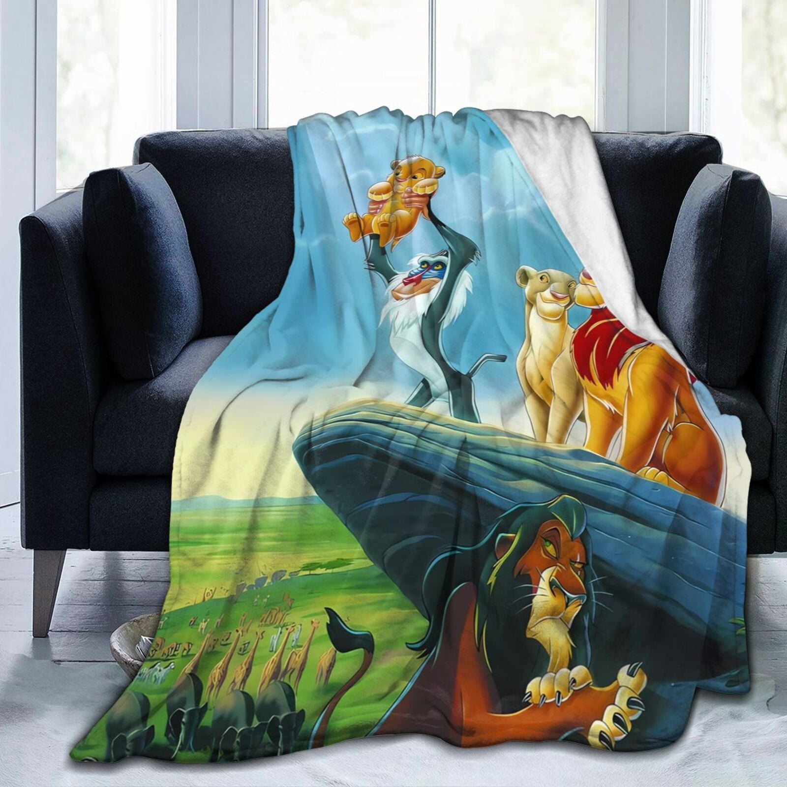 YIVIOYIL Cartoon Lion King Throw Blanket Soft Lightweight Cozy Flannel ...
