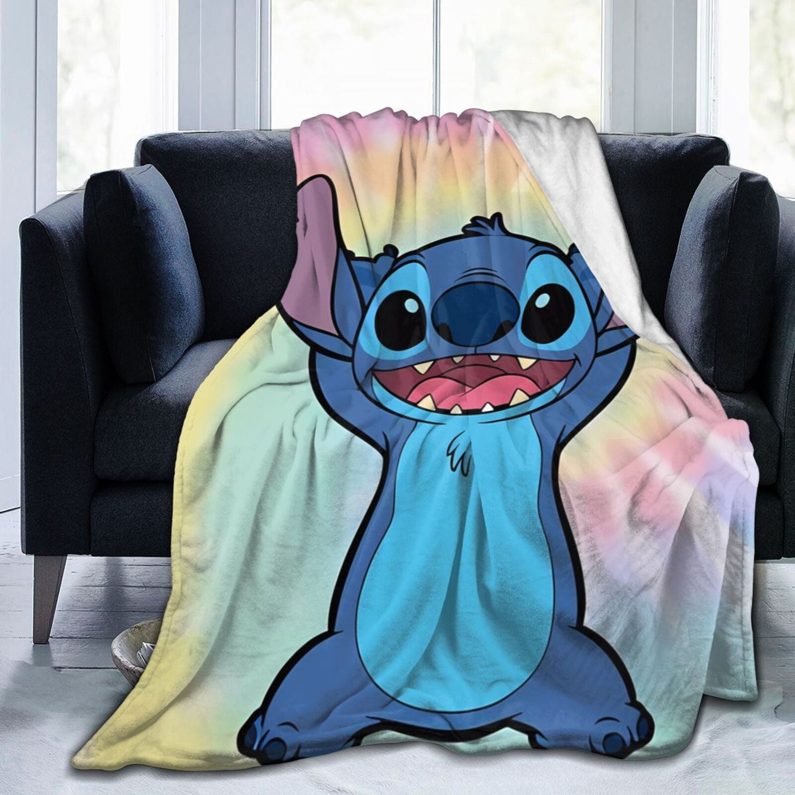 YIVIOYIL Cartoon Stitch Throw Blanket Soft Lightweight Cozy Flannel ...