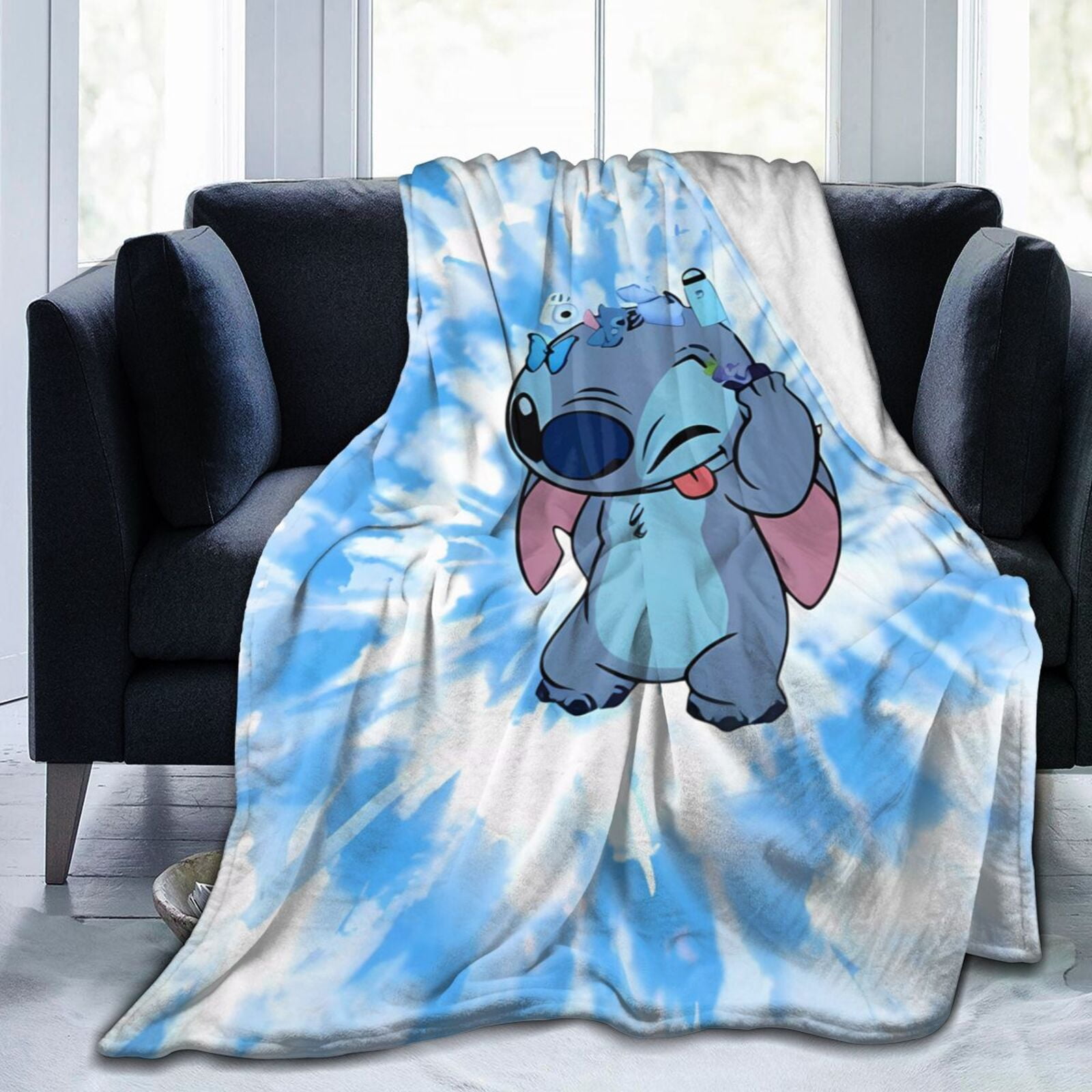 YIVIOYIL Cartoon Stitch Throw Blanket Soft Lightweight Cozy Flannel ...