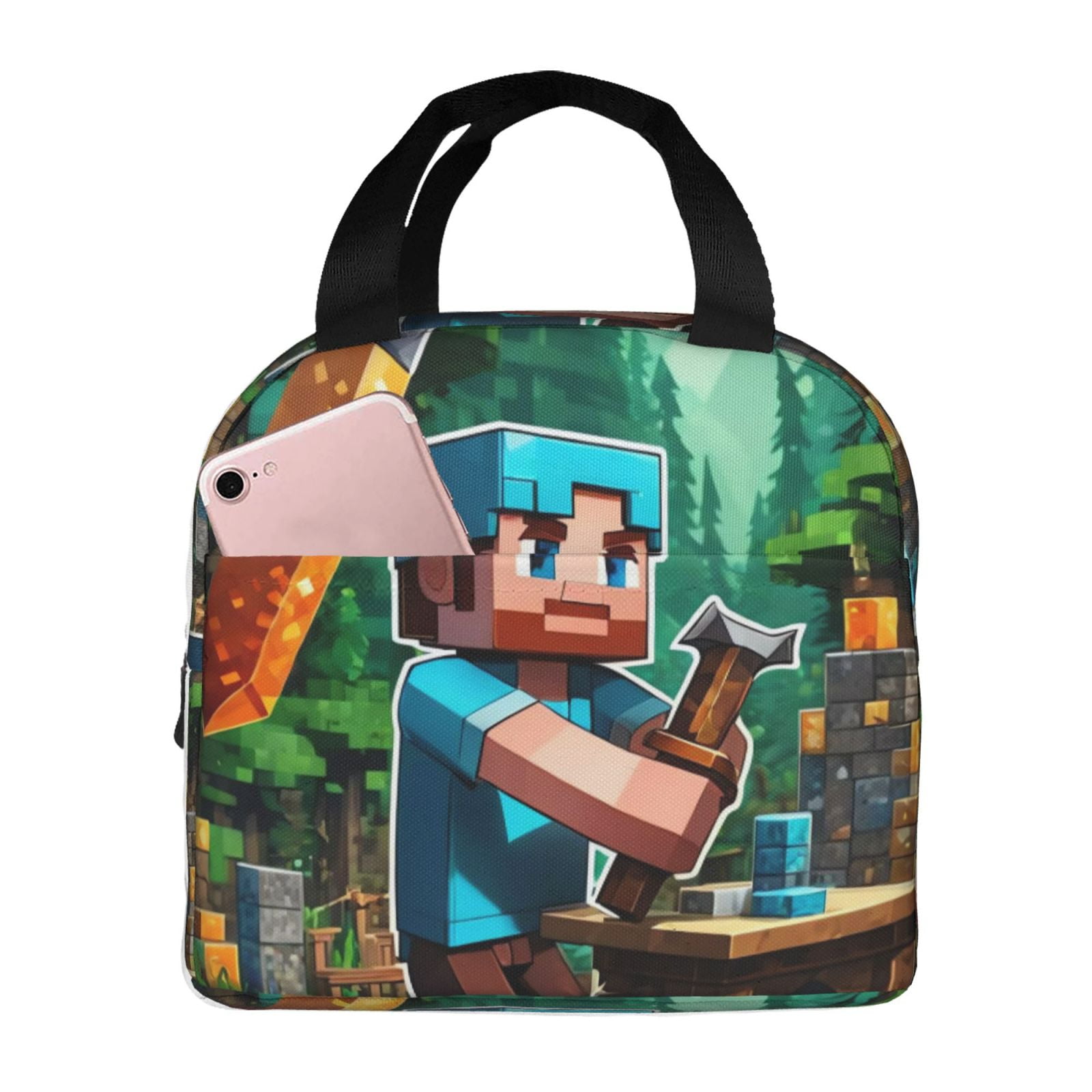 YIVIOYIL WMinecraft Lunch Box Reusable Insulated Lunch Bag– Oxford ...