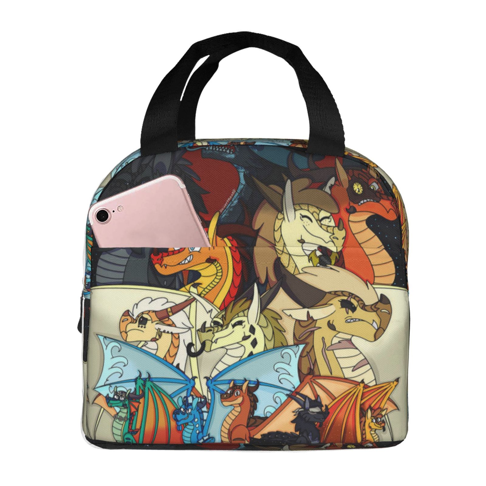 YIVIOYIL Wings Of Fire Lunch Bag Portable Cartoon Insulated Lunch Box ...