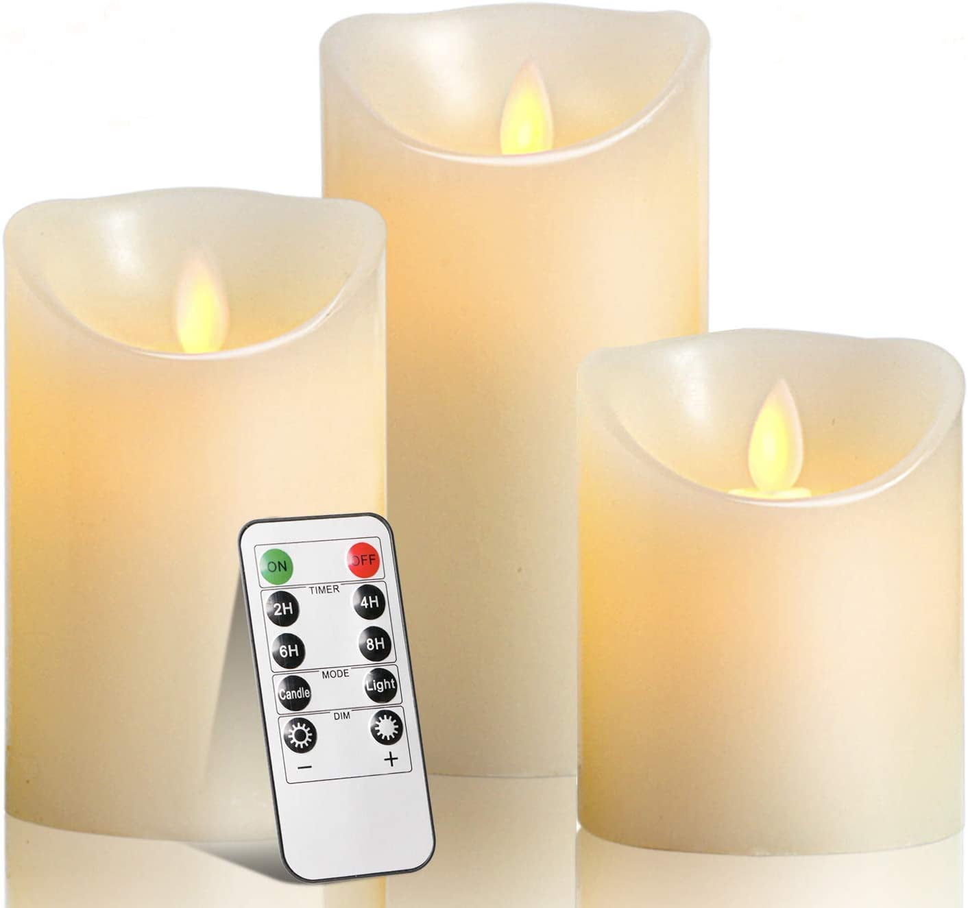 YIWER Flameless Candles LED Lights Pack of 3 Battery Pillar Candles ...