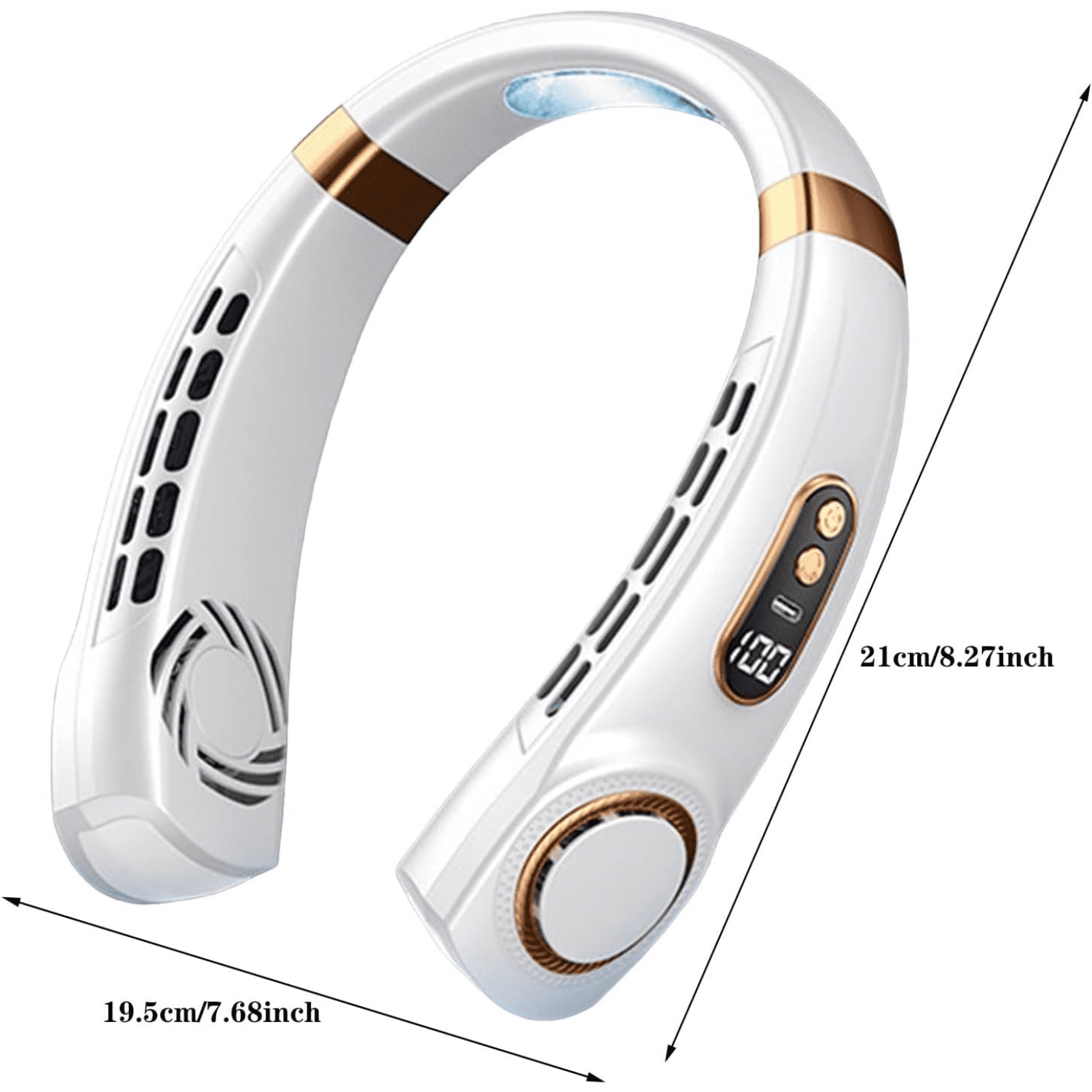 YIWUDICHENGWJ Rechargeable Portable Neck Fans with LED Display - 5 ...