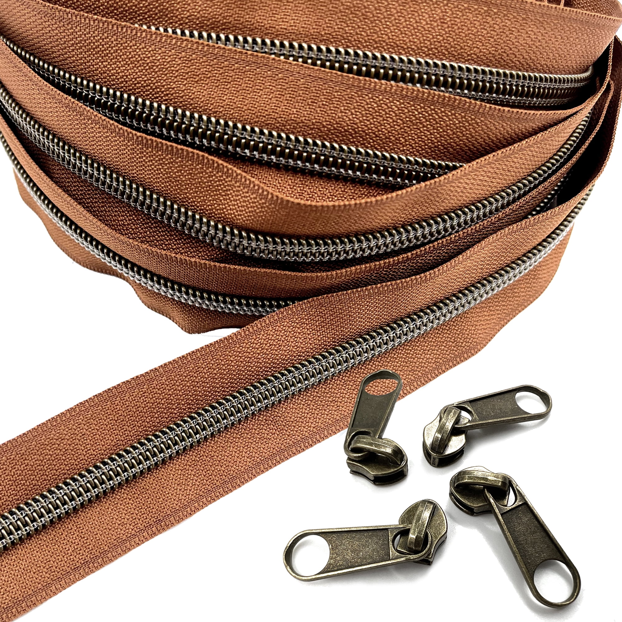 YIXI-SBest Metallic Nylon Coil Zippers #5 10 Yards Sewing Zippers Bulk ...
