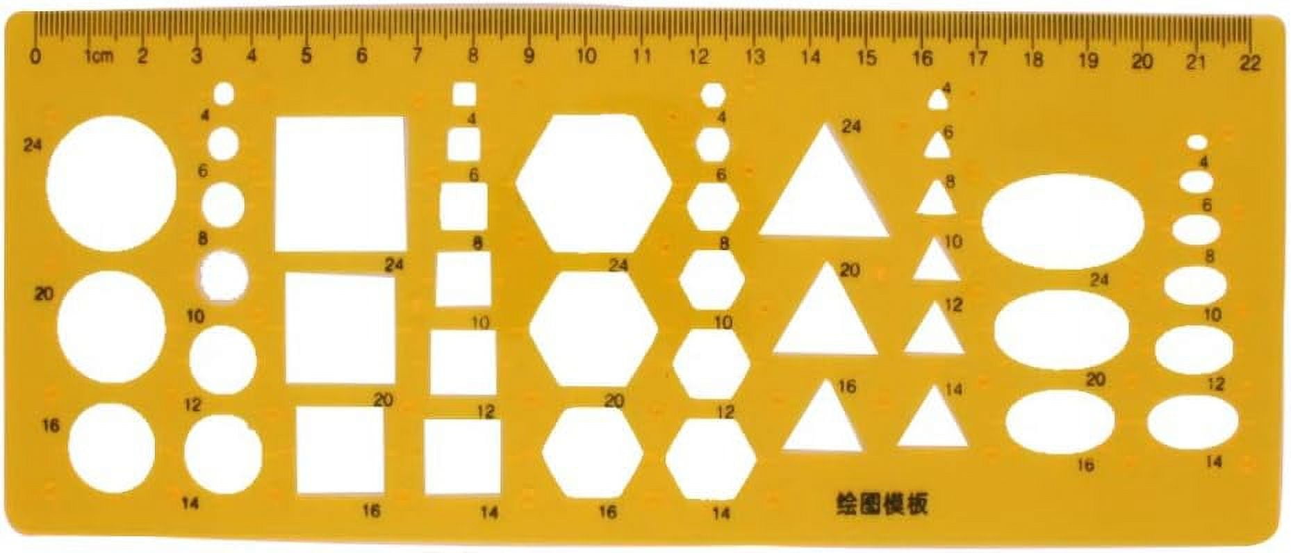 YIXIGCHEN Plastic Drawing Templates Yellow Measuring Rulers Geometric ...