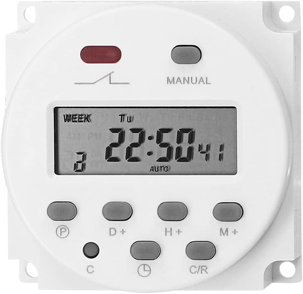 YIXIGCHEN Weekly Programmable Digital Timer Switch Panel Mounted ...