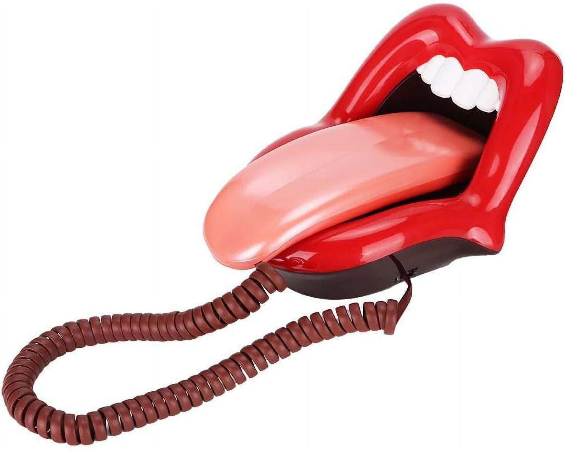 YIXINGCHEN Red Mouth Telephone Retro, Red Tongue Corded Landline ...