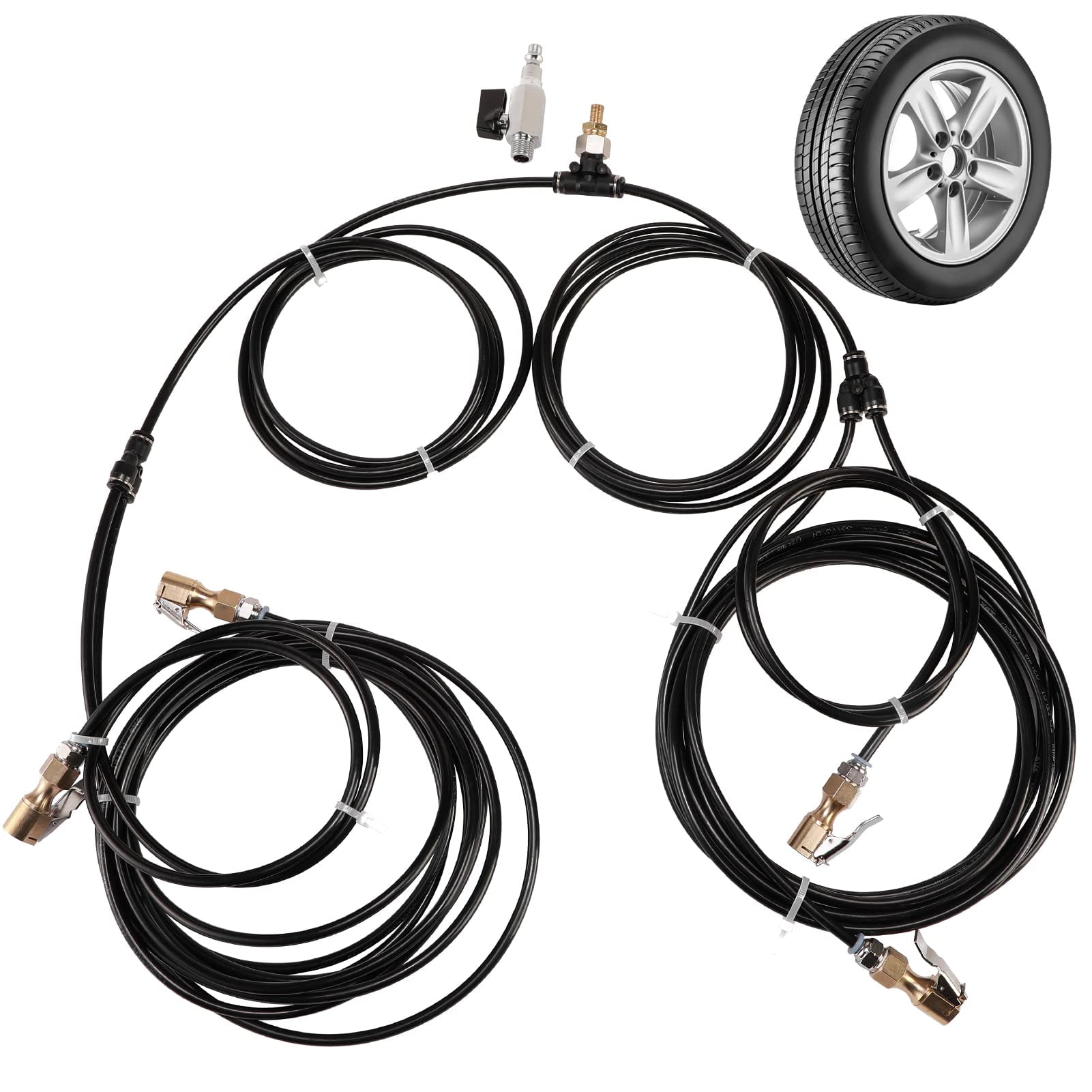 YIYADECO 4 Way Tire Inflation System with Closed Flow Chuck for Car ...
