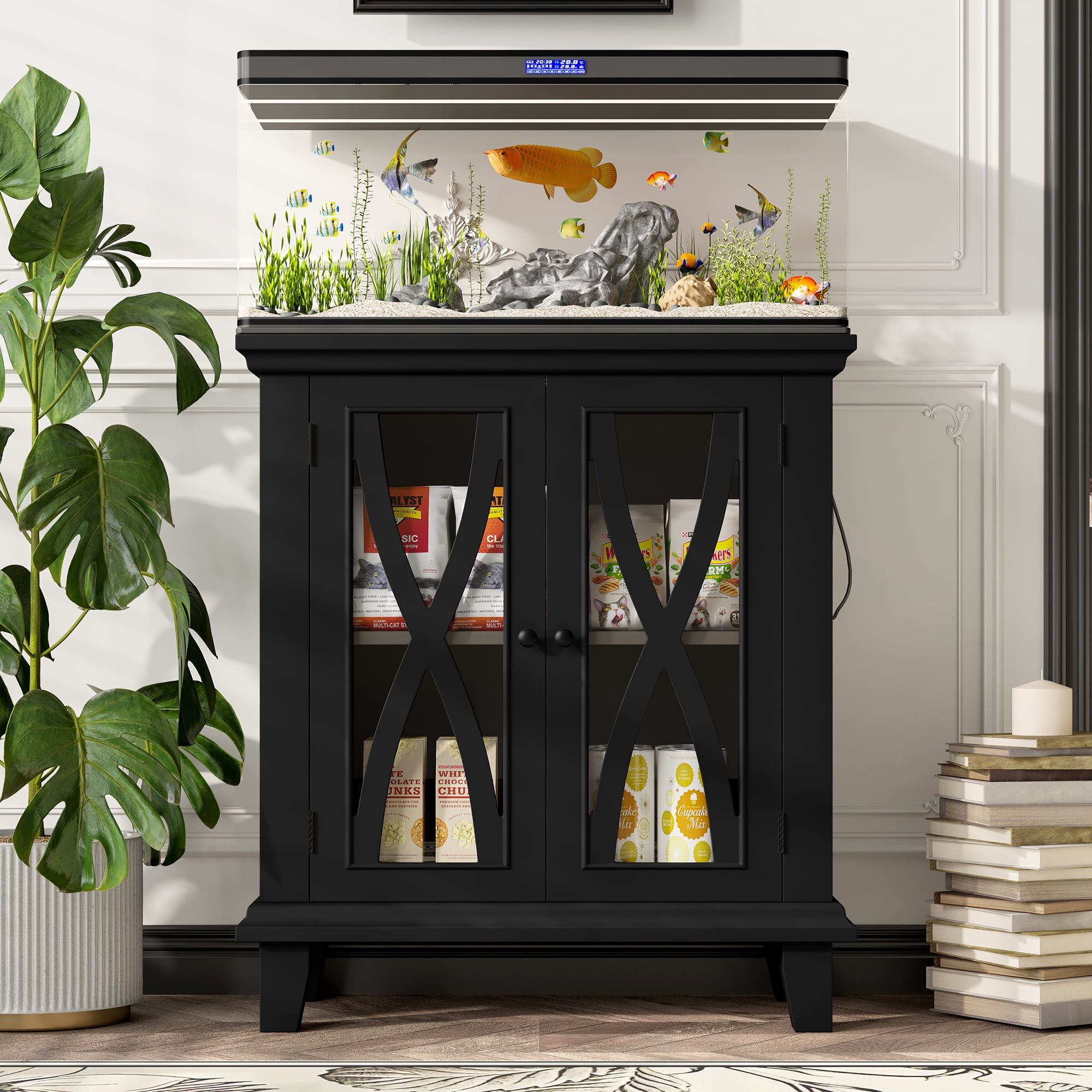 YIYADO 20 Gallon Fish Tank Stand with Power Outlet, Farmhouse ...