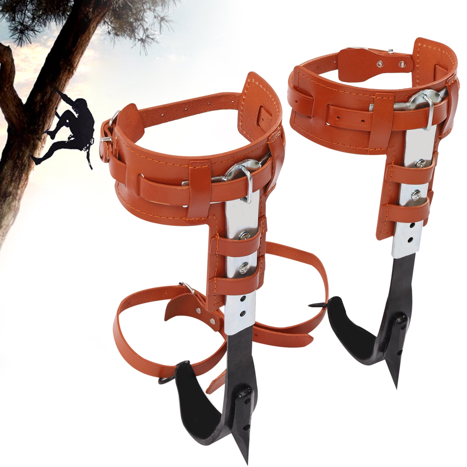 YIYIBYUS 1 Pair Tree Climbing Spikes Set Adjustable Tree Climbing Tool ...