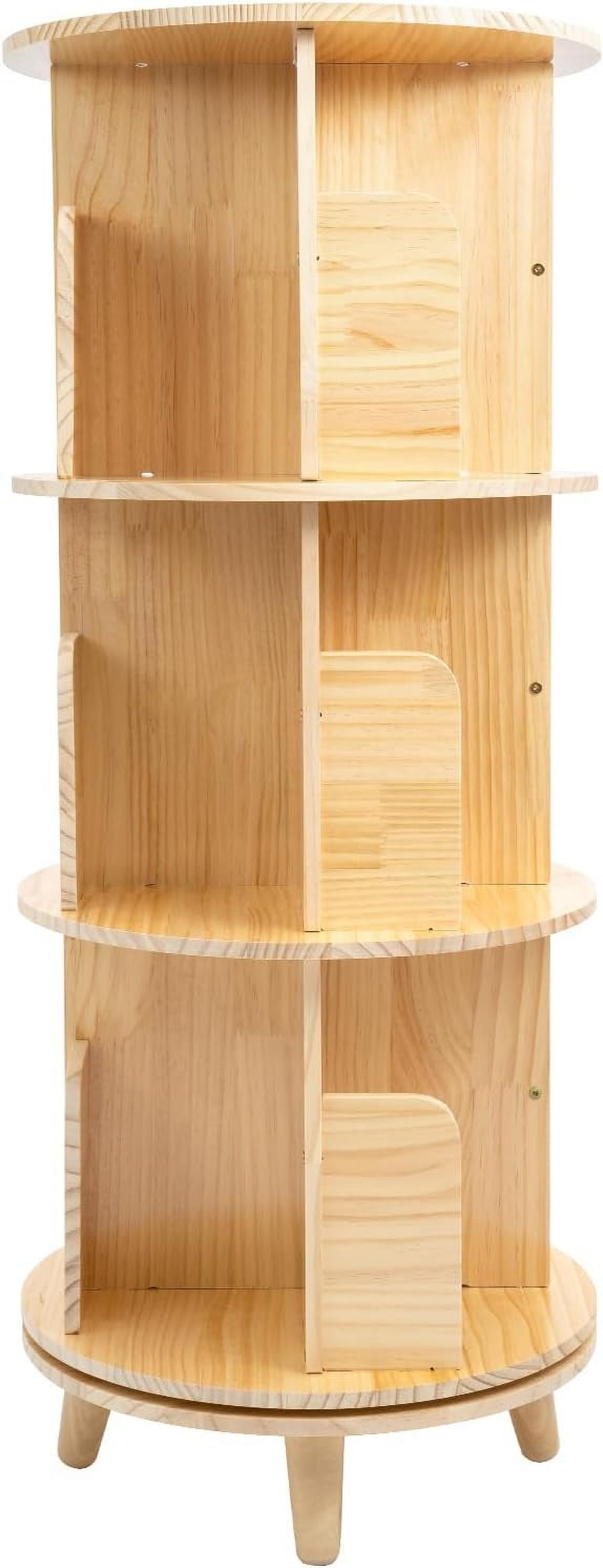 YIYIBYUS 3 Tier 360 Rotating Bookshelf - Floor Standing Bookcase ...