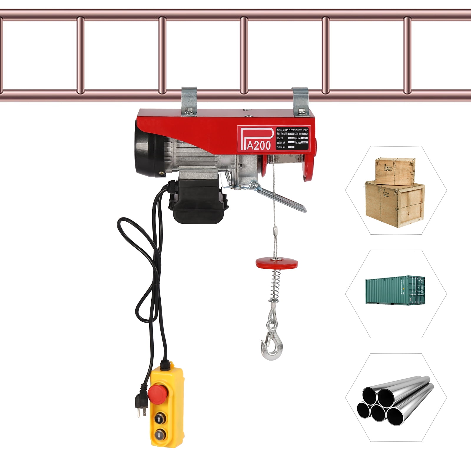 YIYIBYUS 440lbs Electric Hoist Electric Winch Lift with Remote Control ...