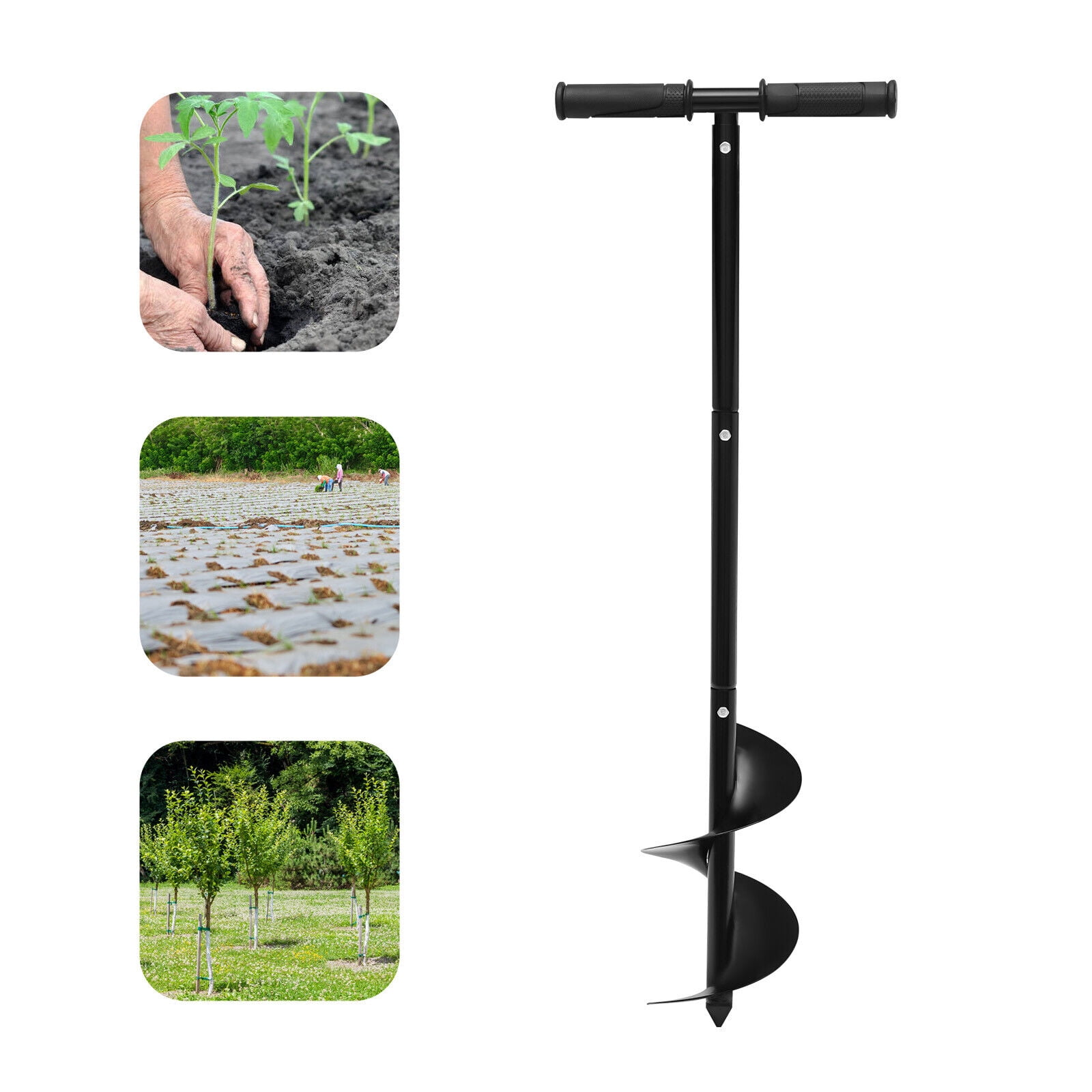 YIYIBYUS Manual Garden Auger Drill, 6" Bulb Planter Tool for Soil and ...