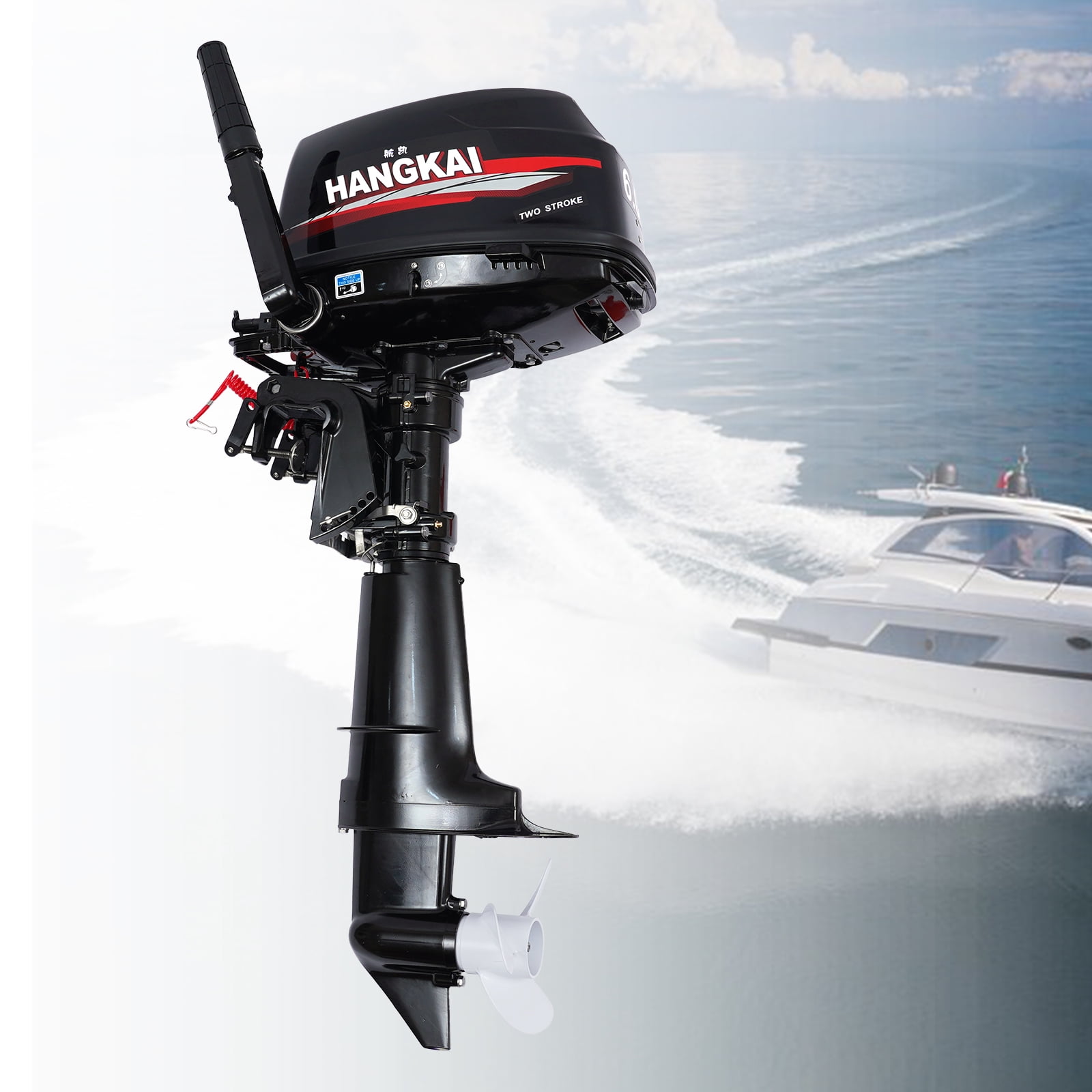 YIYIBYUS 6HP 2-Stroke Outboard Motor Water-cooling Fishing Boat Engine ...