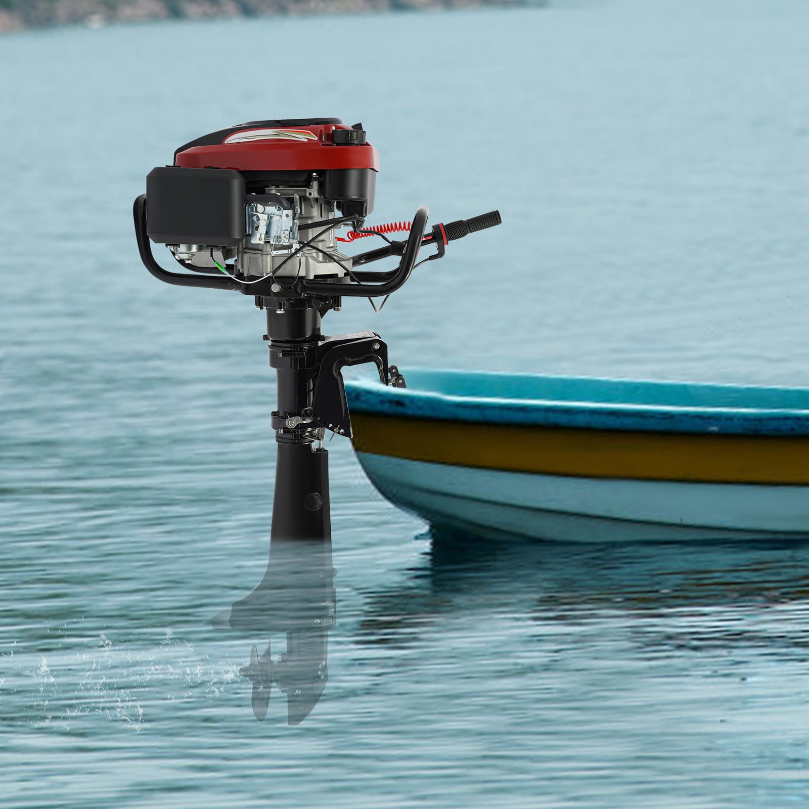 YIYIBYUS 7HP 4-Stroke Outboard Motor 196CC Heavy Duty Fishing Boat ...