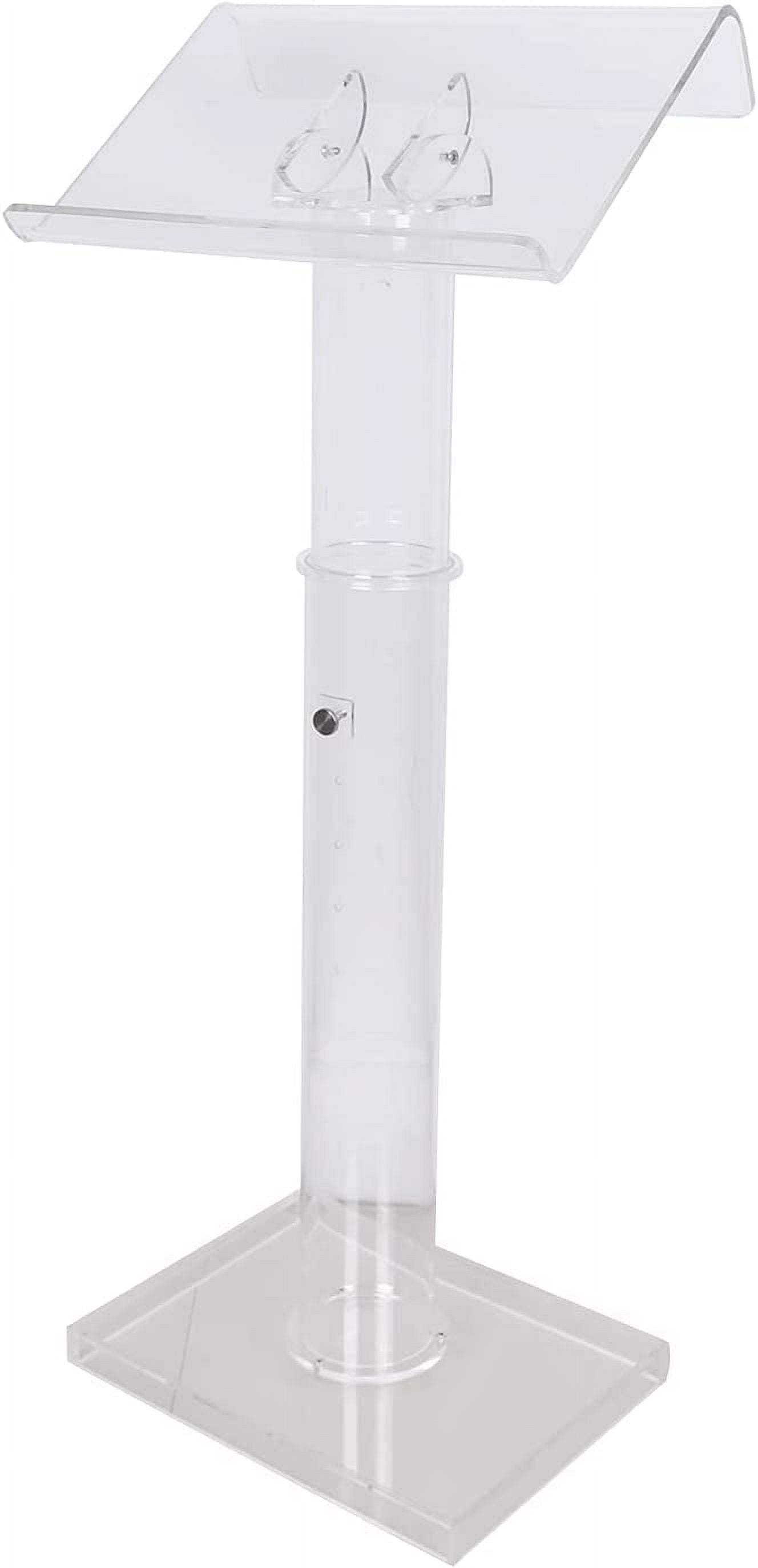 YIYIBYUS Acrylic Podium Pulpits Height Adjustable for Churches,Clear ...