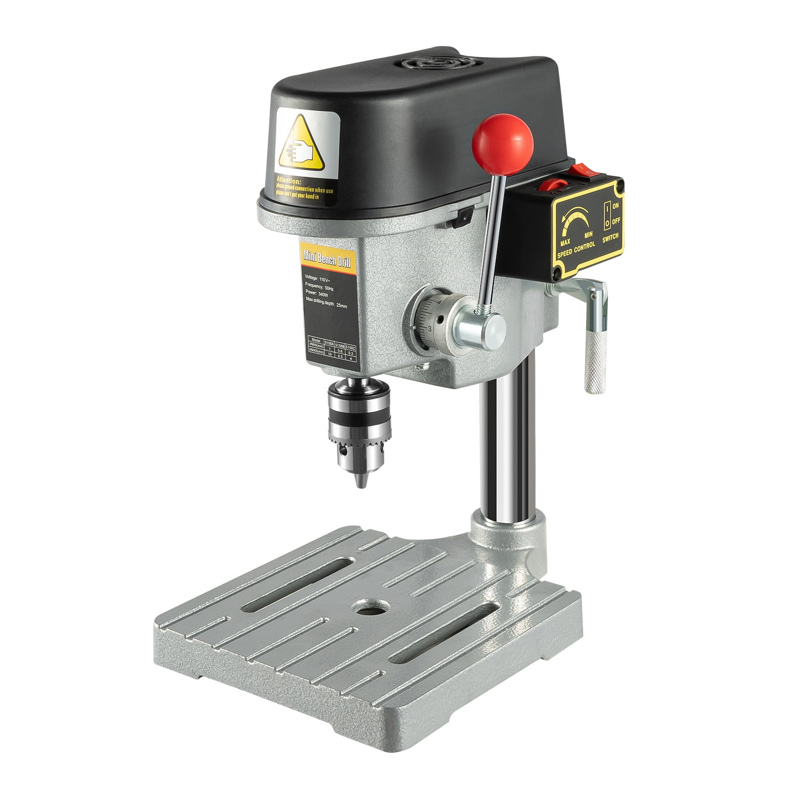 YIYIBYUS Benchtop Drill Press, 3 Speed Adjustable Mini Wood Drilling ...