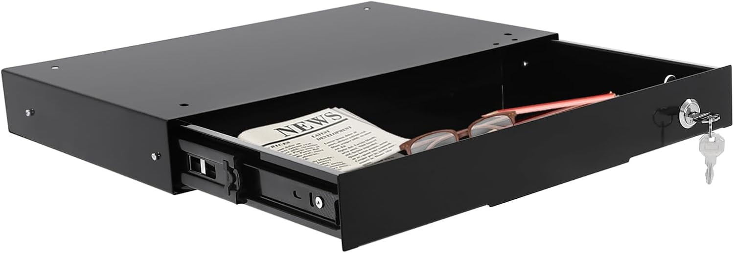 YIYIBYUS Under Desk Mounted Sliding Pull-out Drawer Storage Organizer ...
