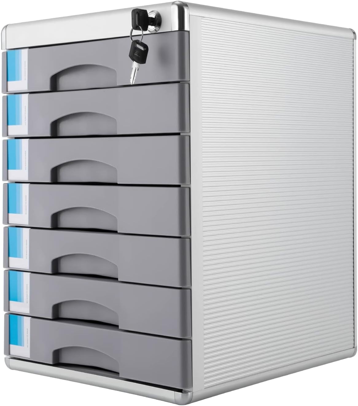 YIYIBYUS Desktop Drawer Organizer with Lock, 4/5/7 Drawers Built in ...