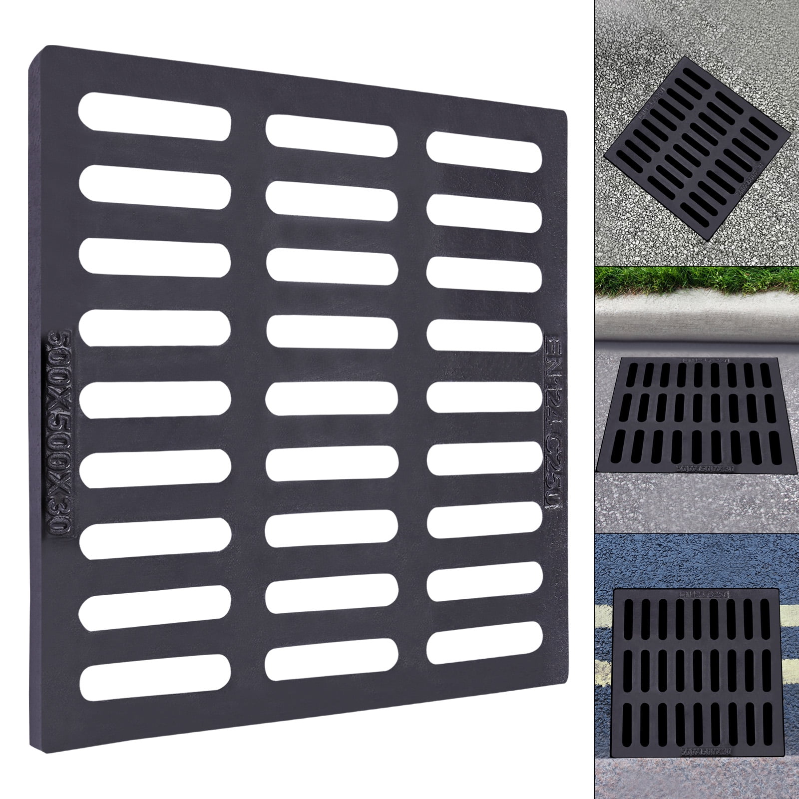 YIYIBYUS Cast Iron Drain Grate, Outdoor Garage Sewer Cover, Trench ...