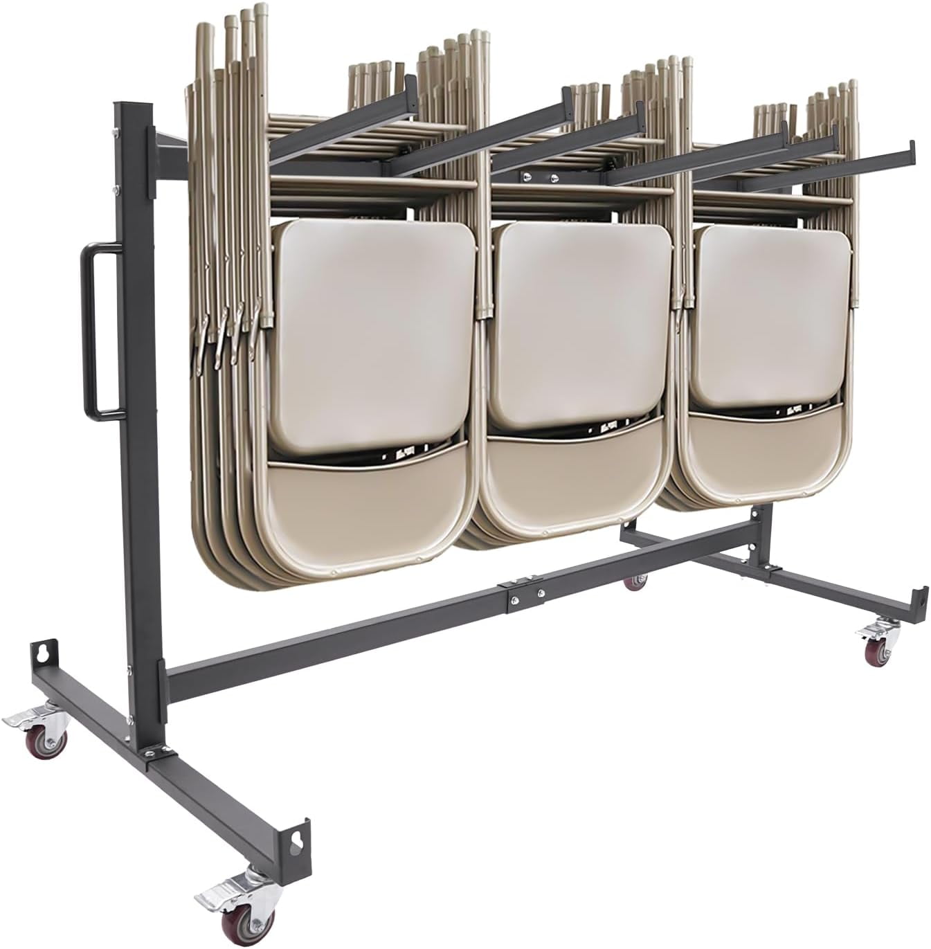 YIYIBYUS Folding Table and Chair Cart, Heavy Duty Metal Folding Chair ...