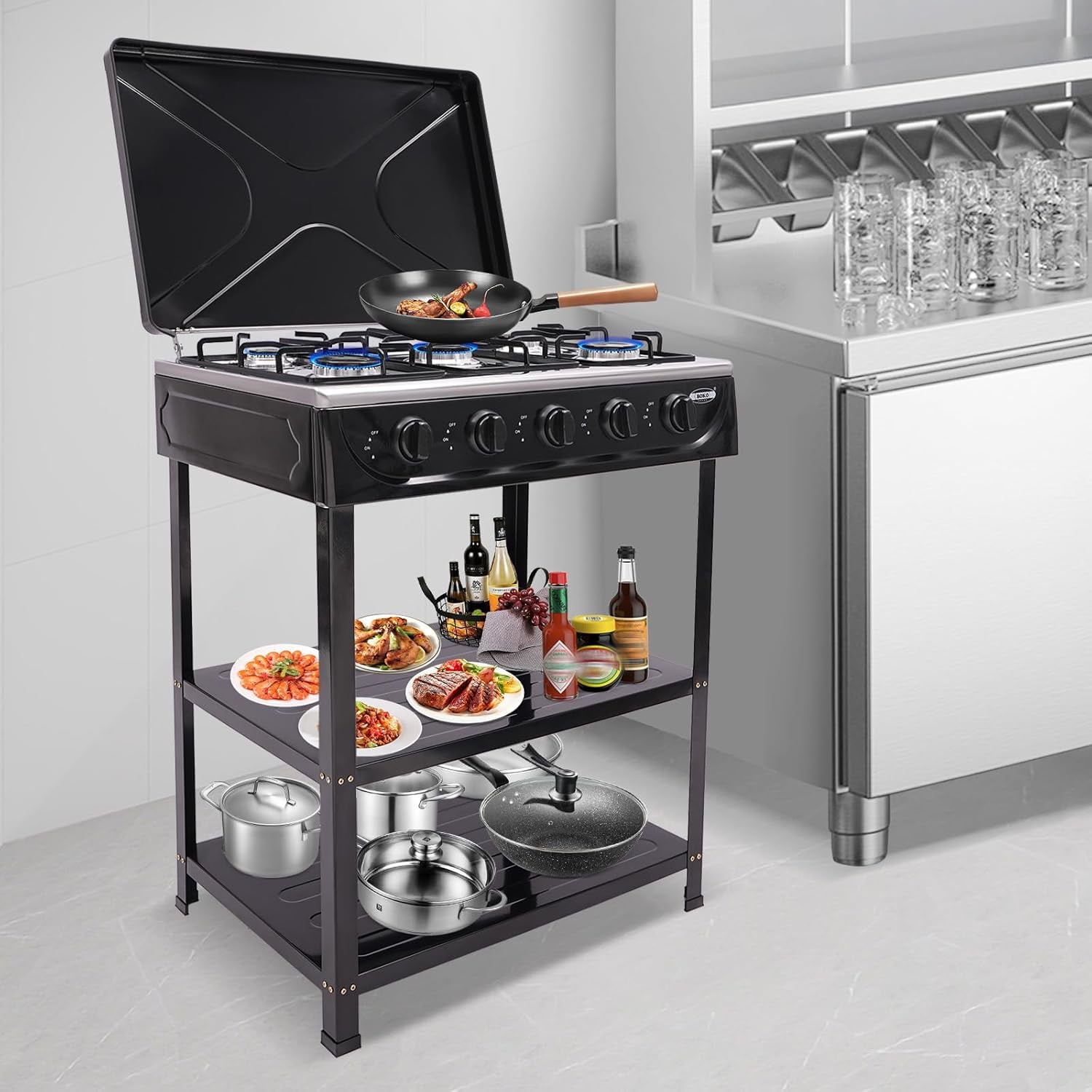 YIYIBYUS Gas Stove Portable LNG Stove 4/5 Burner, Natural Gas Stove ...