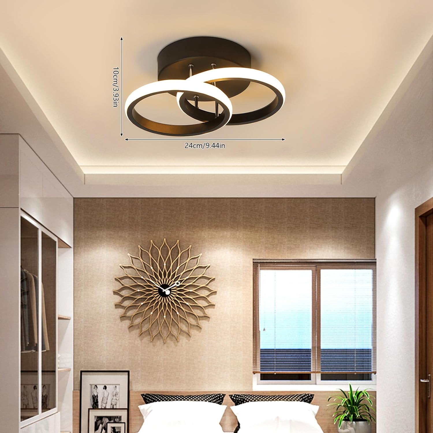 YIYIBYUS LED Flush Mount Ceiling Light Night Light, Double Dome Ceiling ...