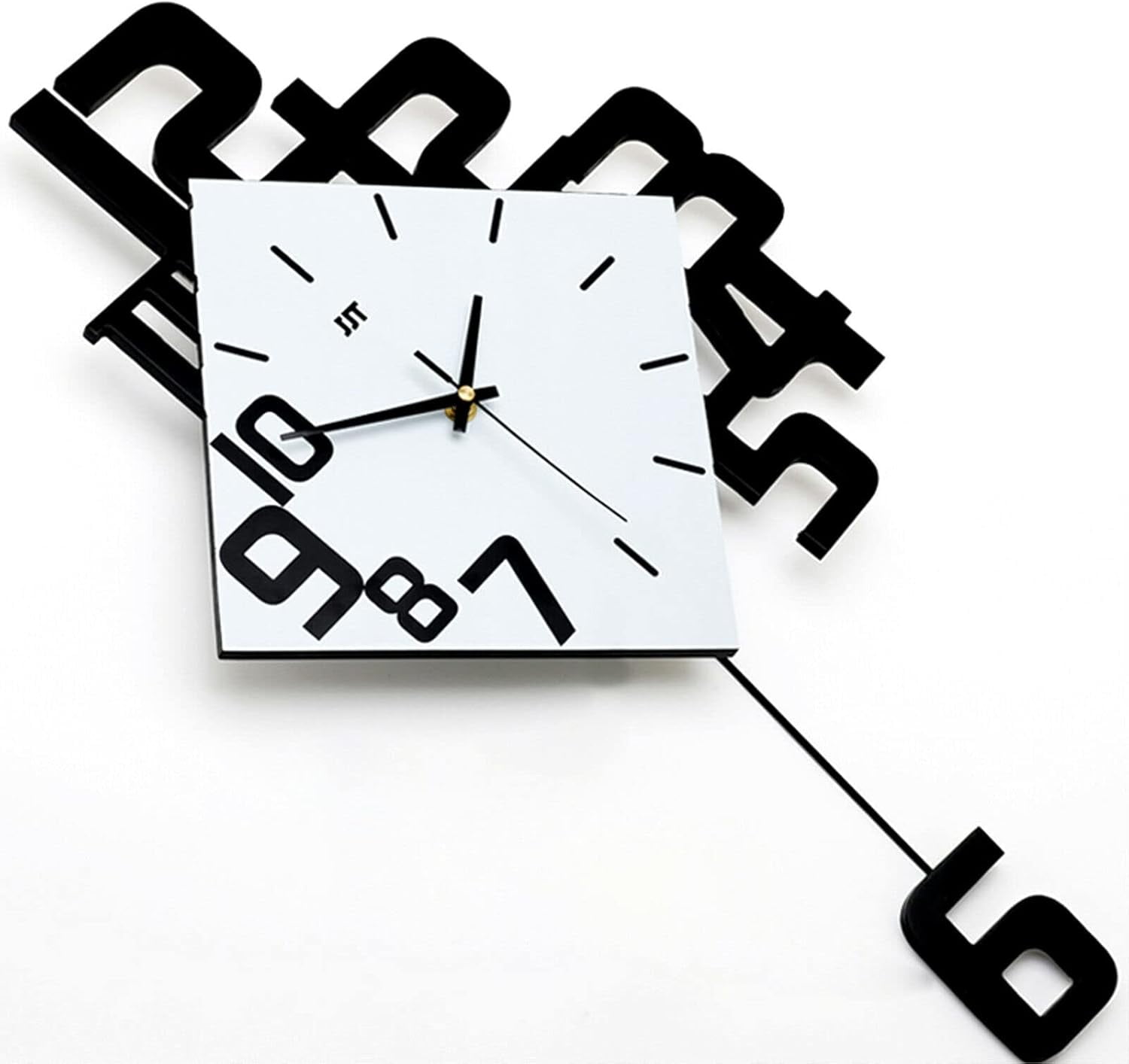 YIYIBYUS Mirror Surface Large Modern Pendulum Silent Wall Clock DIY ...