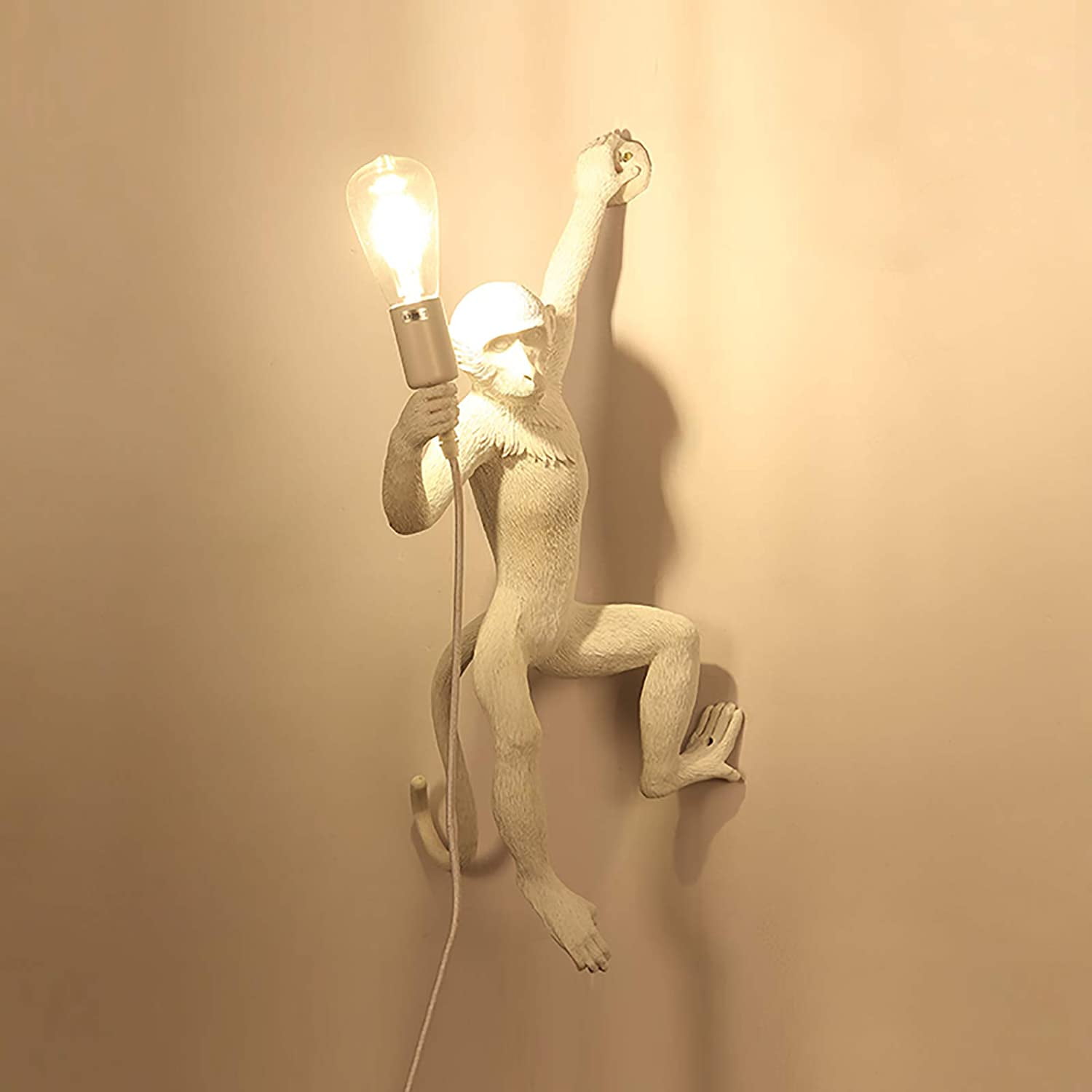 YIYIBYUS Monkey Wall Lamp, Vintage Resin Monkey Form Wall Lamp, Nordic ...