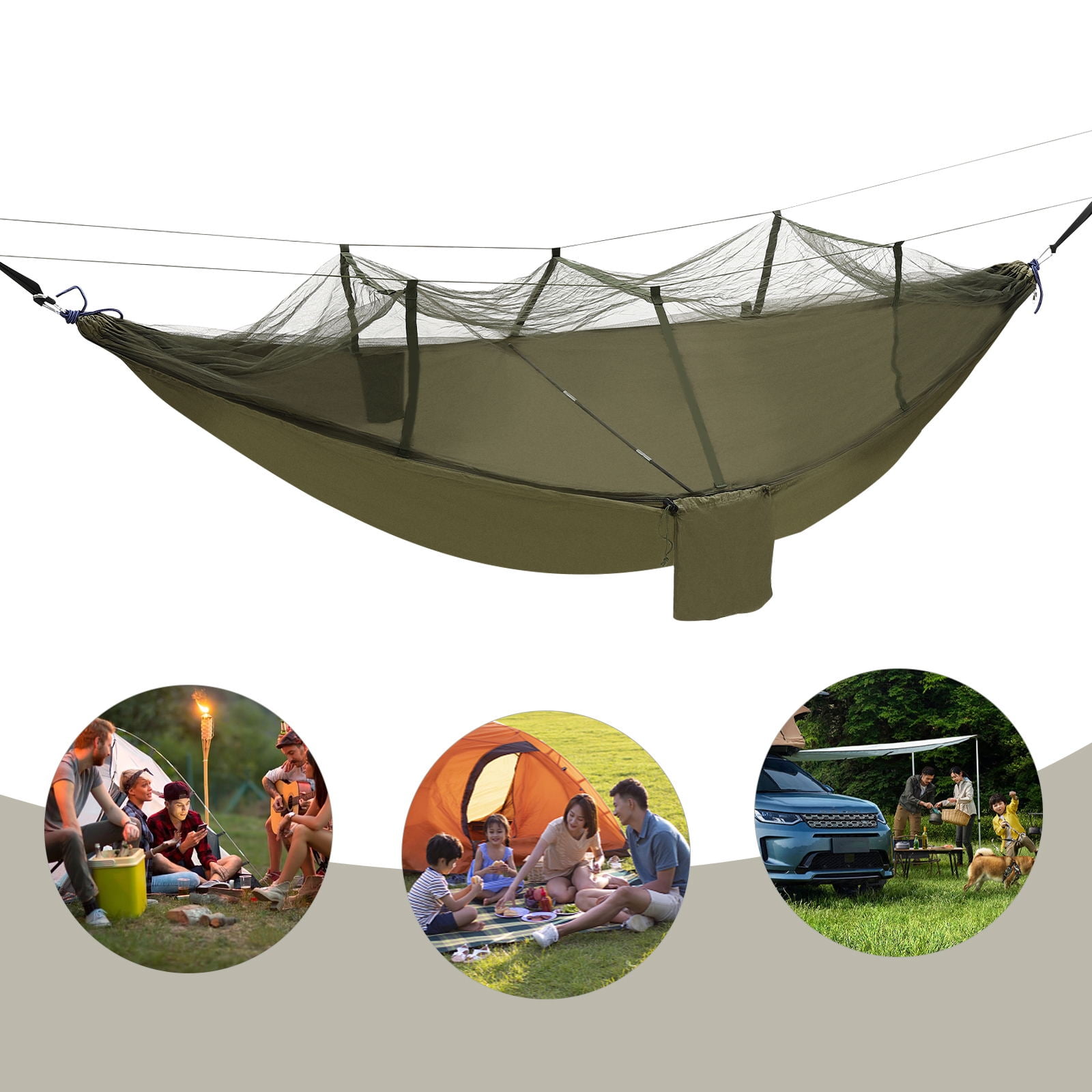 YIYIBYUS Portable Camping Hammock Double Persons Hammock with Mosquito ...