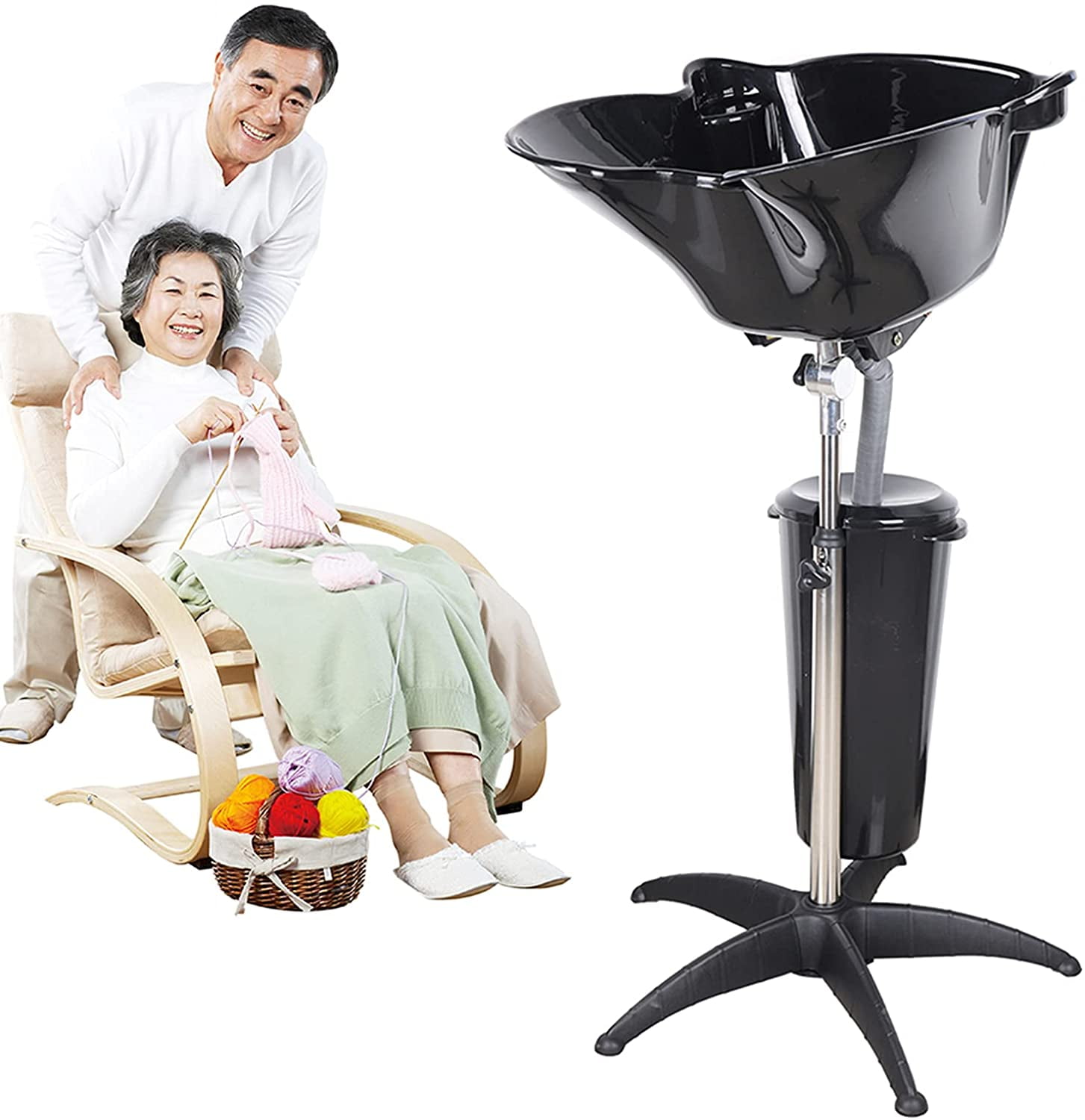 YIYIBYUS Portable Shampoo Bowl Stand with Water Storage Bucket,Portable ...