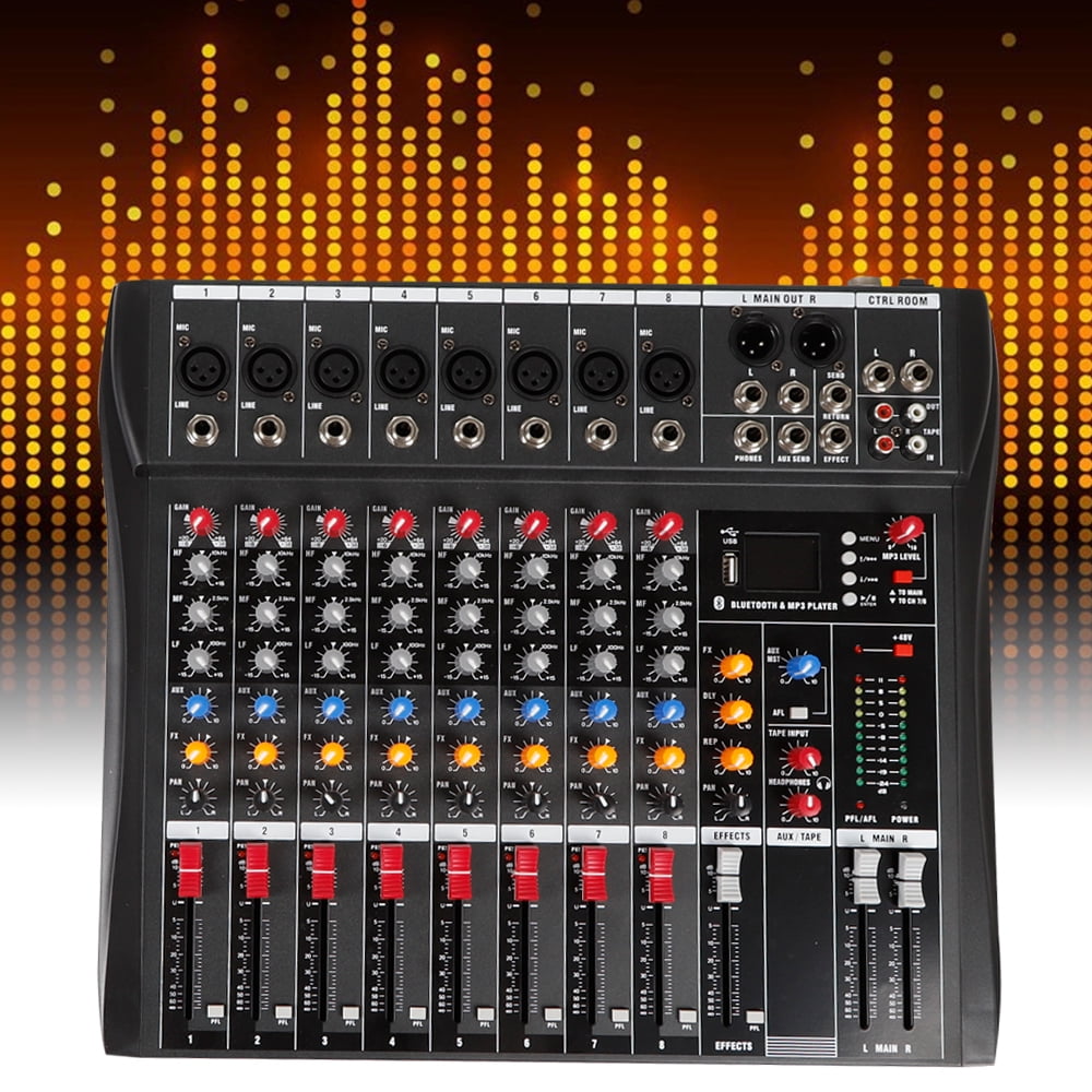 YIYIBYUS Professional 8 Channels Audio Mixer Music Sound Mixing Console ...