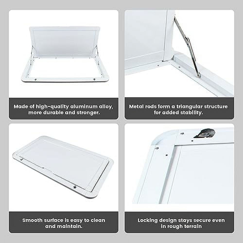 YIYIBYUS RV Caravan Folding Table, Wall Mount White Camping Picnic ...